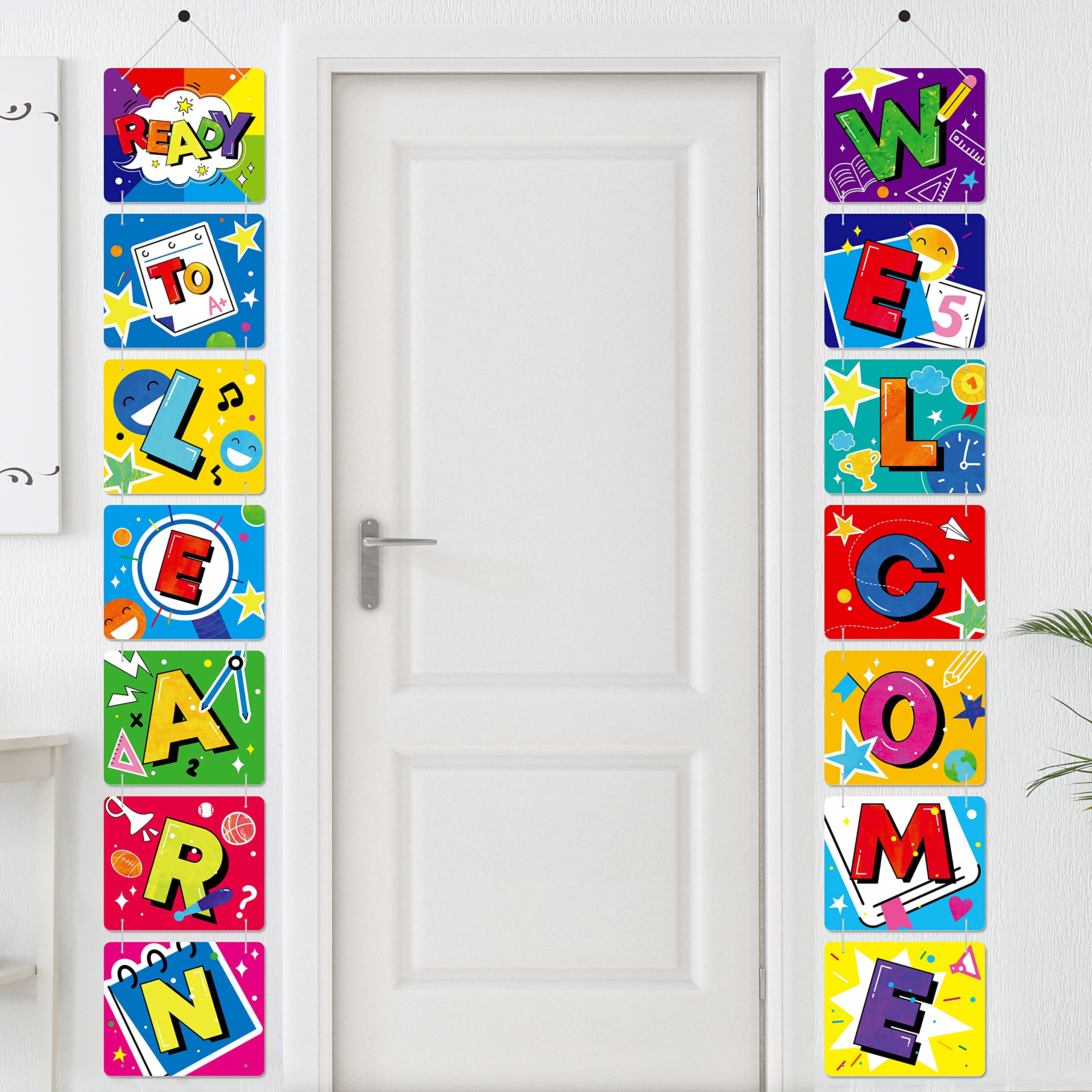 Welcome Back Banner Decorations 14 Pcs Colorful Welcome Classroom ...