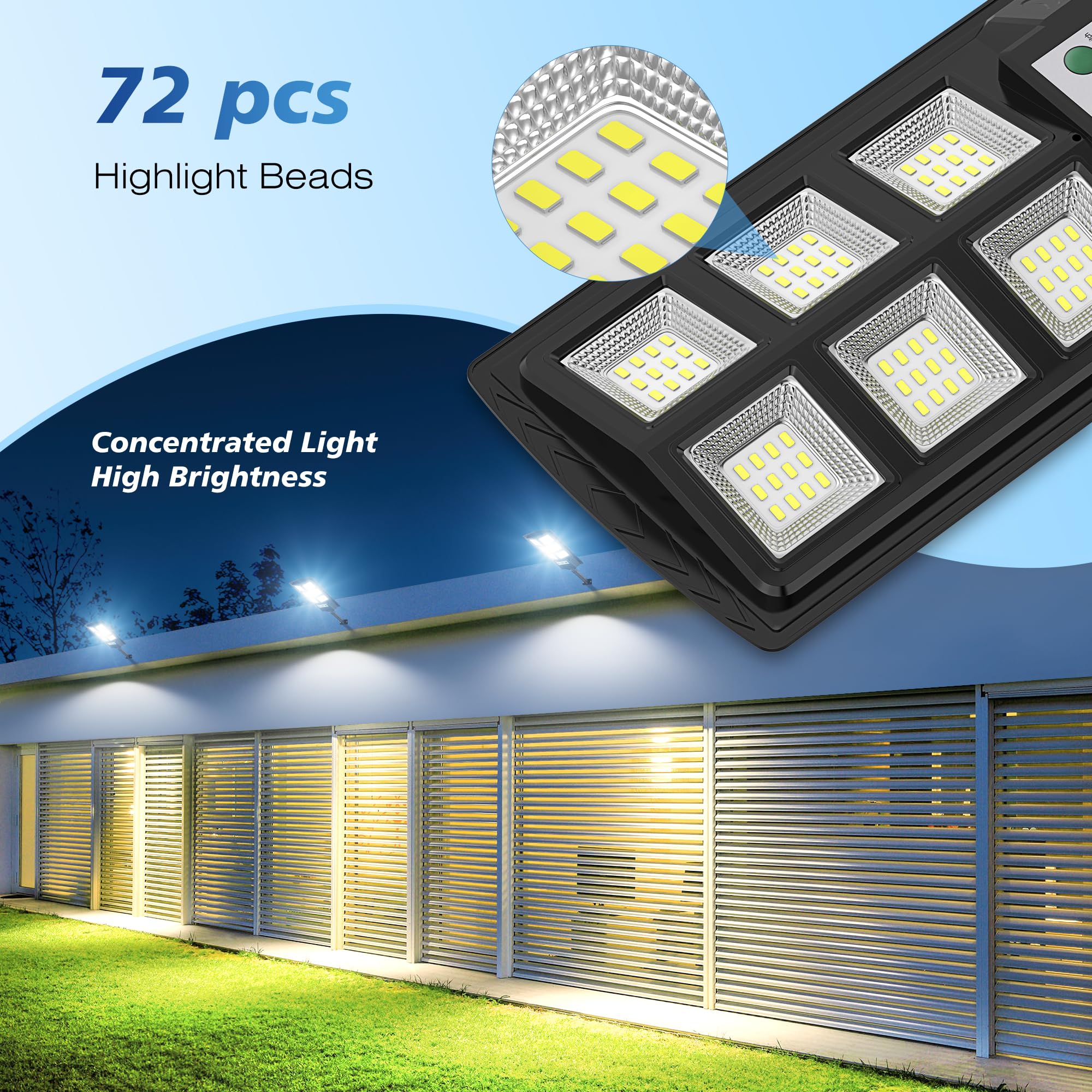 Snapklik.com : WYWNA Solar Lights Outdoor 6000K - LED Solar Street ...