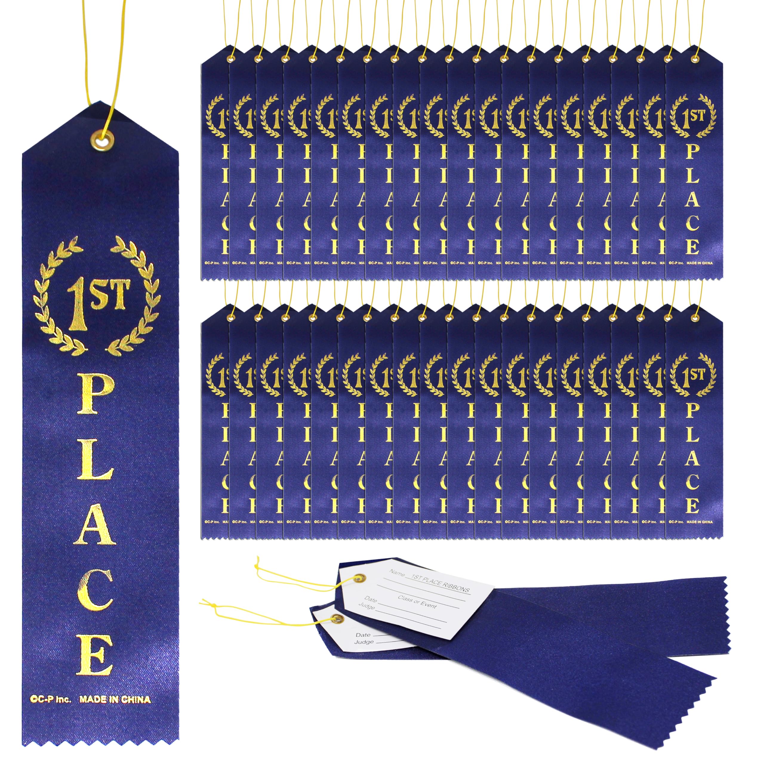 Amazon.com: First Place Ribbons - Blue Award Ribbons Bulk 36 Pk - Prize ...