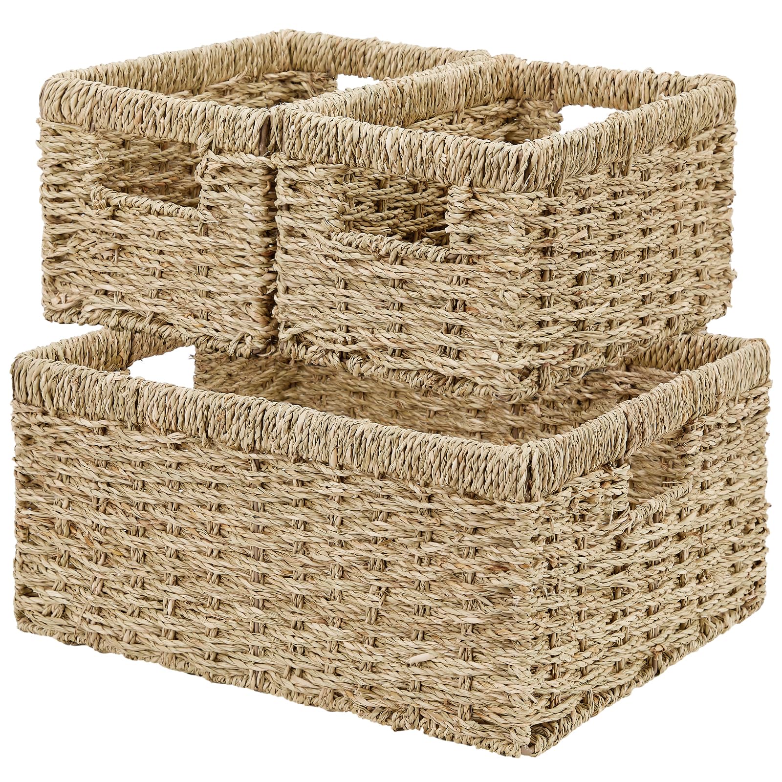 Snapklik.com : Vagusicc Wicker Basket, Set Of 3 Hand-woven Storage ...