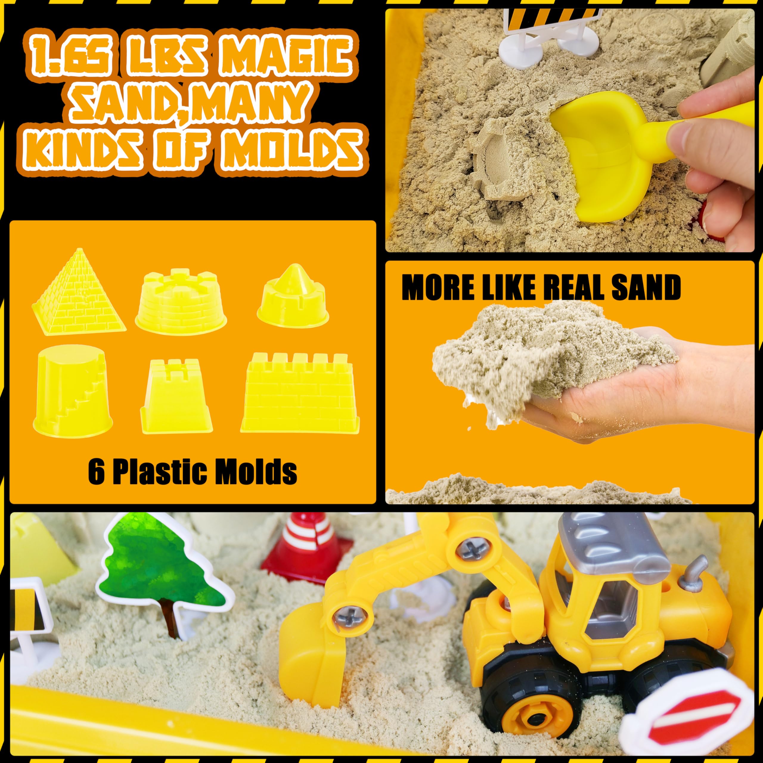Snapklik.com : Carolart Construction Sensory Bin, Tractor Sand Playset ...