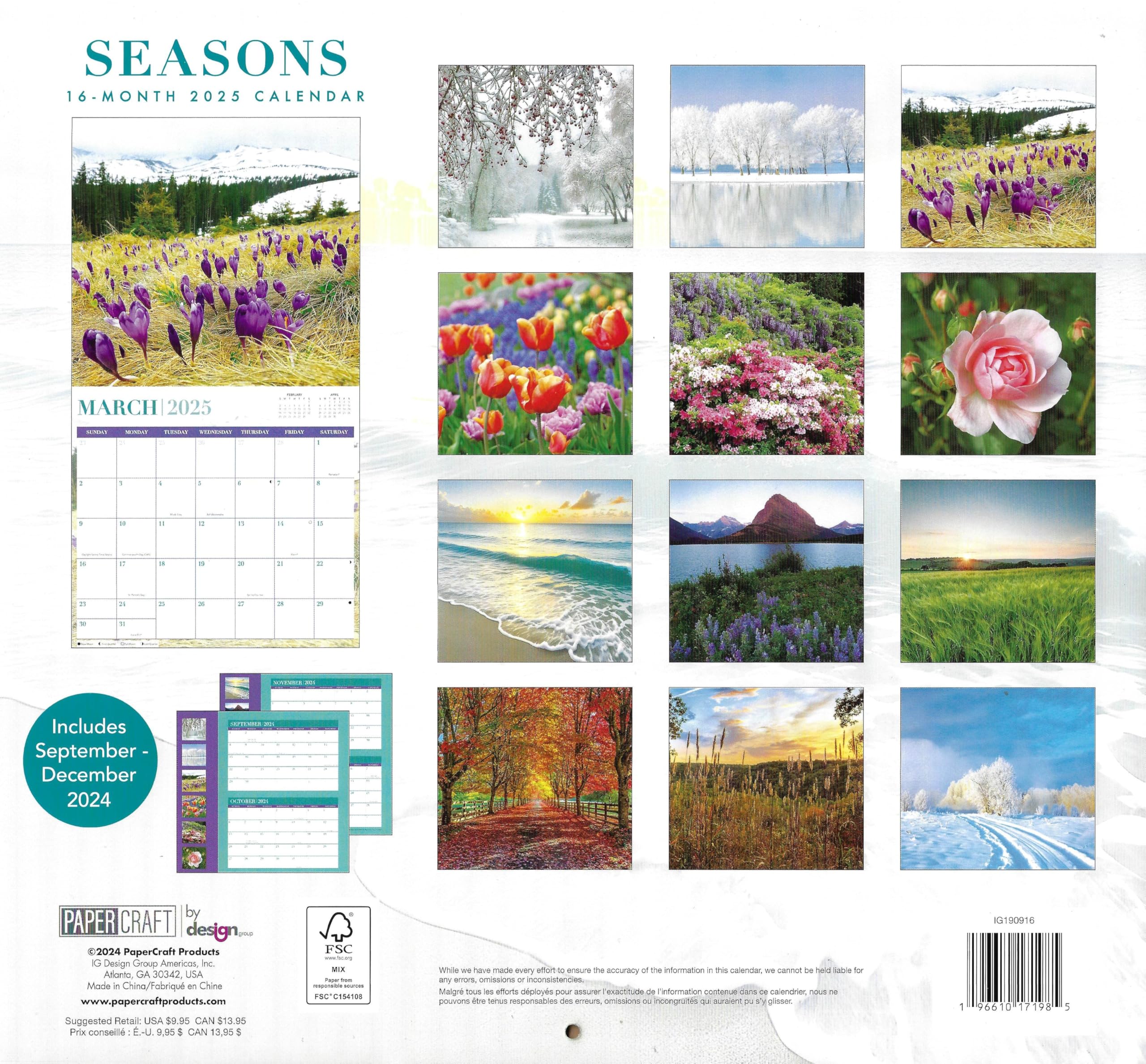 Snapklik.com : Seasons 2025 Full Size Wall Calendar For Planning