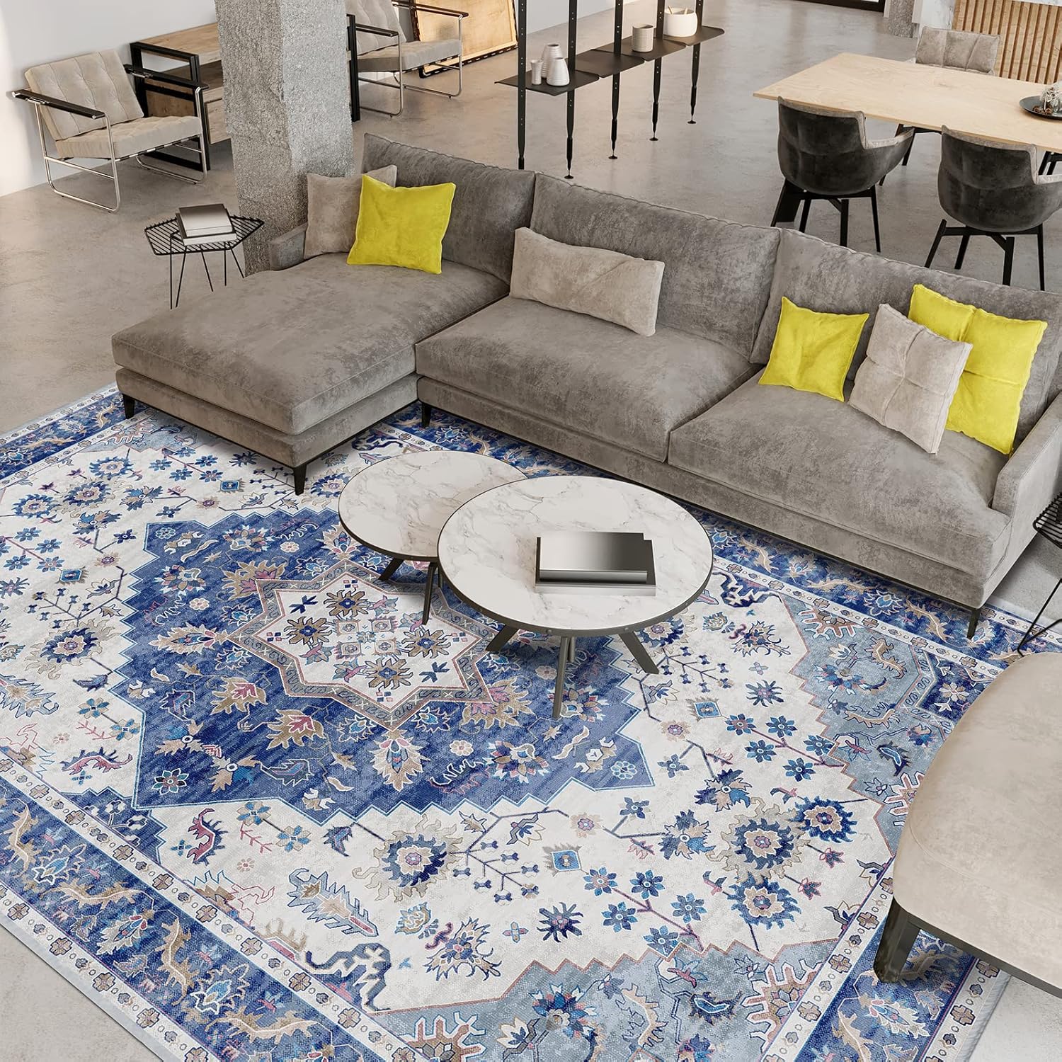 Vamcheer Vintage Short Pile Rug for Living Room, Outdoor, Bedroom ...