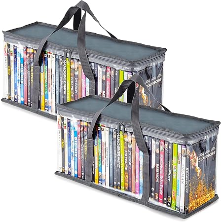 Amazon.com: Fasmov Set of 4 DVD Storage Bags Hold up to 160 DVDs (40 ...