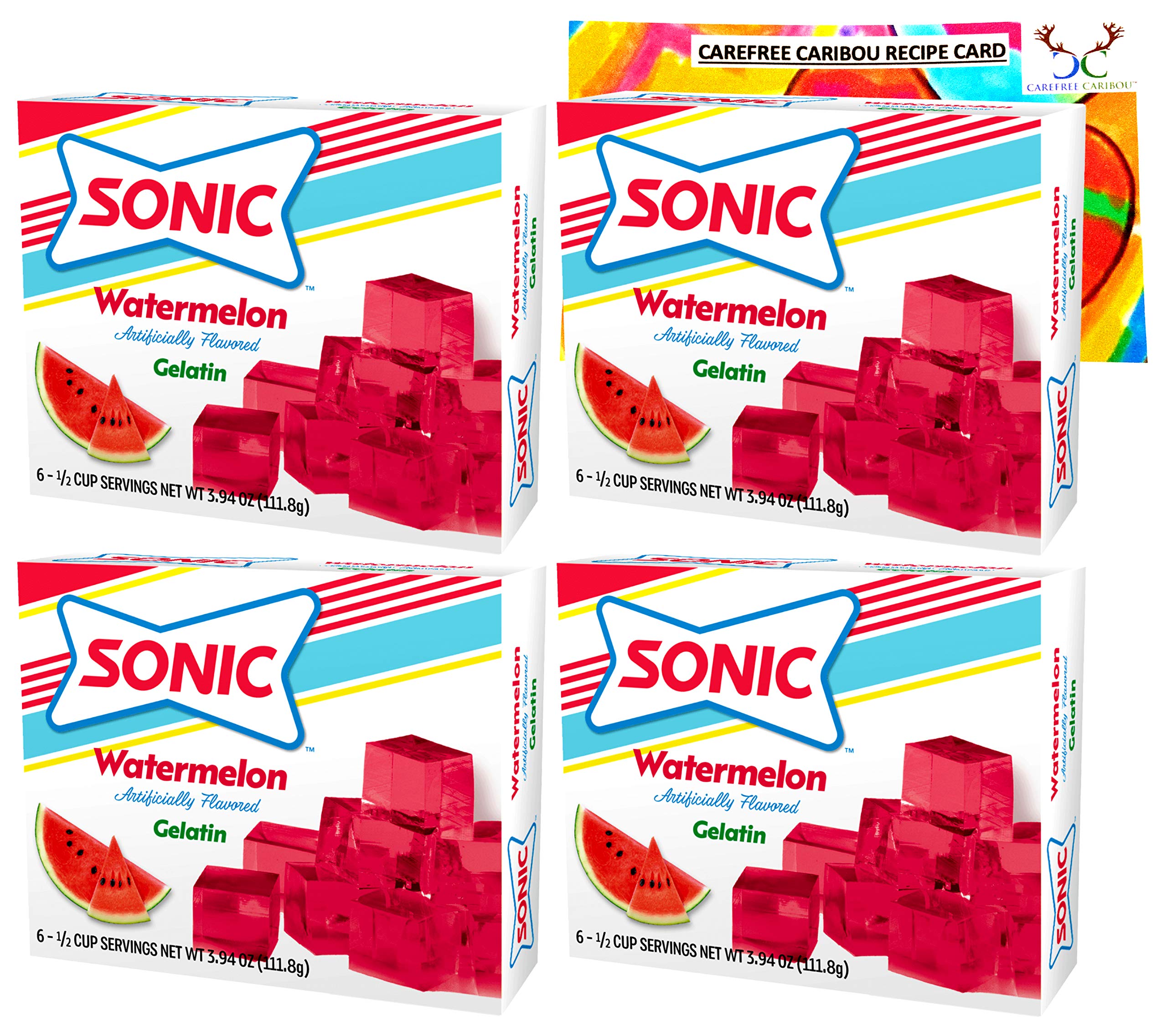 Buy Watermelon Gelatin Bundle. Includes Four-3.94 Oz Boxes of Sonic ...