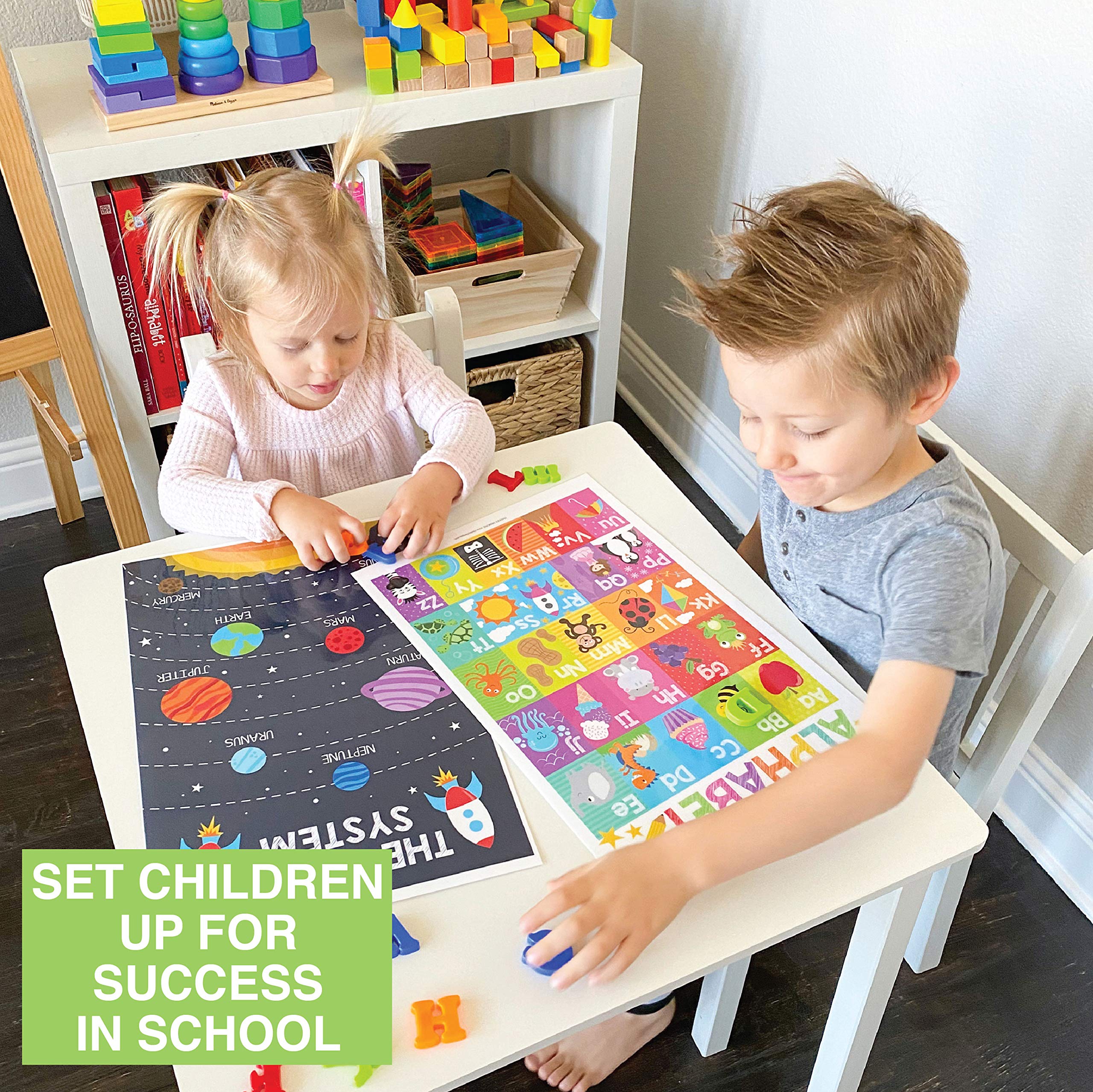 4 Alphabet, Map of United States, World Map, Solar System, ABC Posters ...