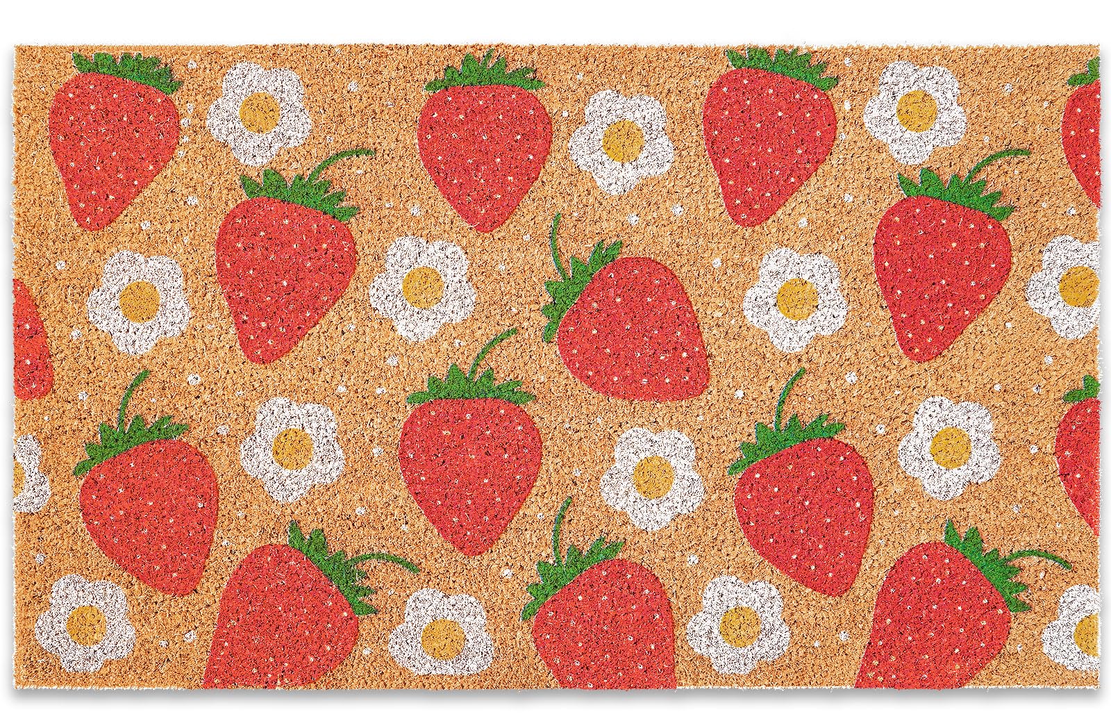 Amazon.com: JarThenaAMCS Strawberry Floral Welcome Doormat Cute Front ...