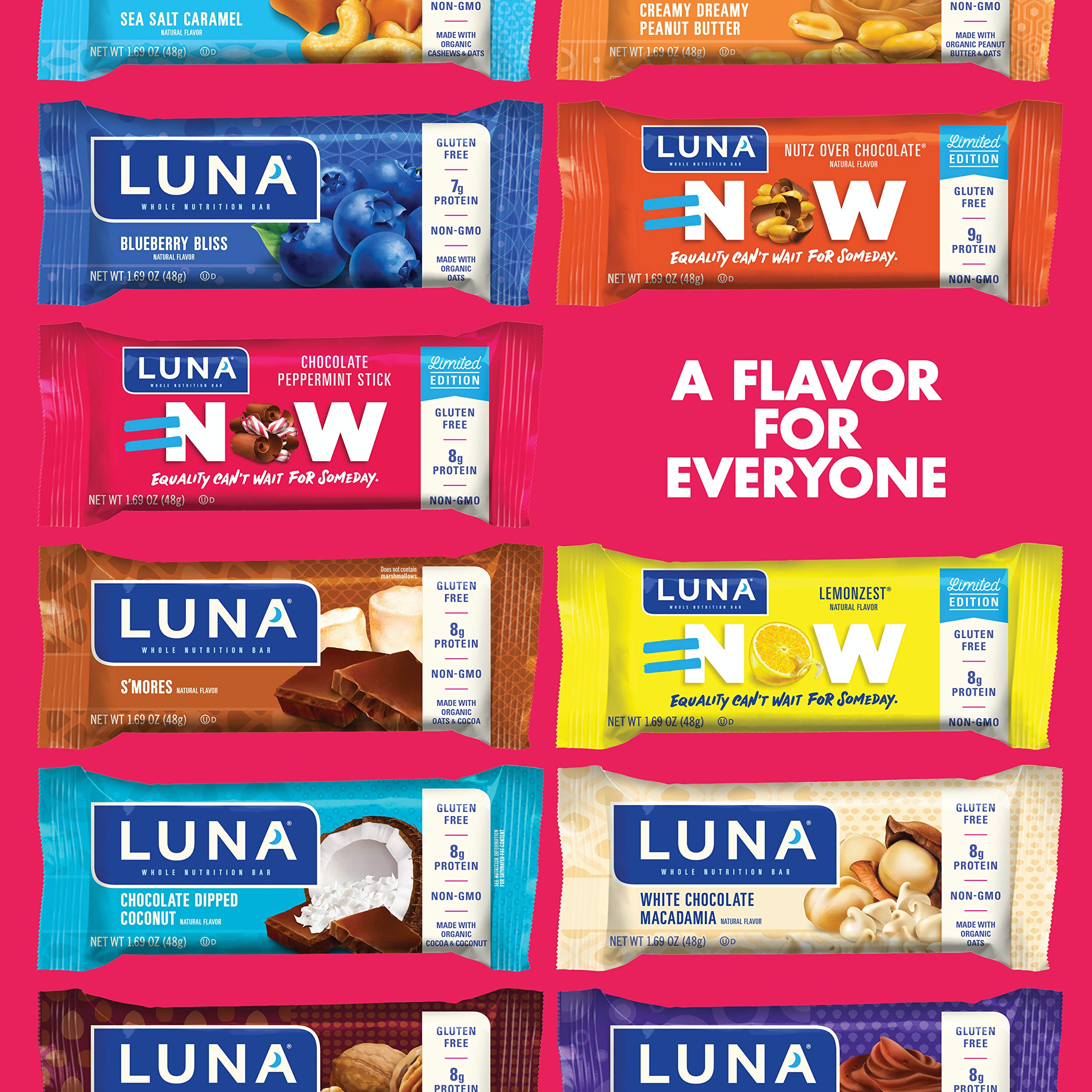 LUNA BAR - Gluten Free Snack Bars - Chocolate Peppermint Stick -8g of ...