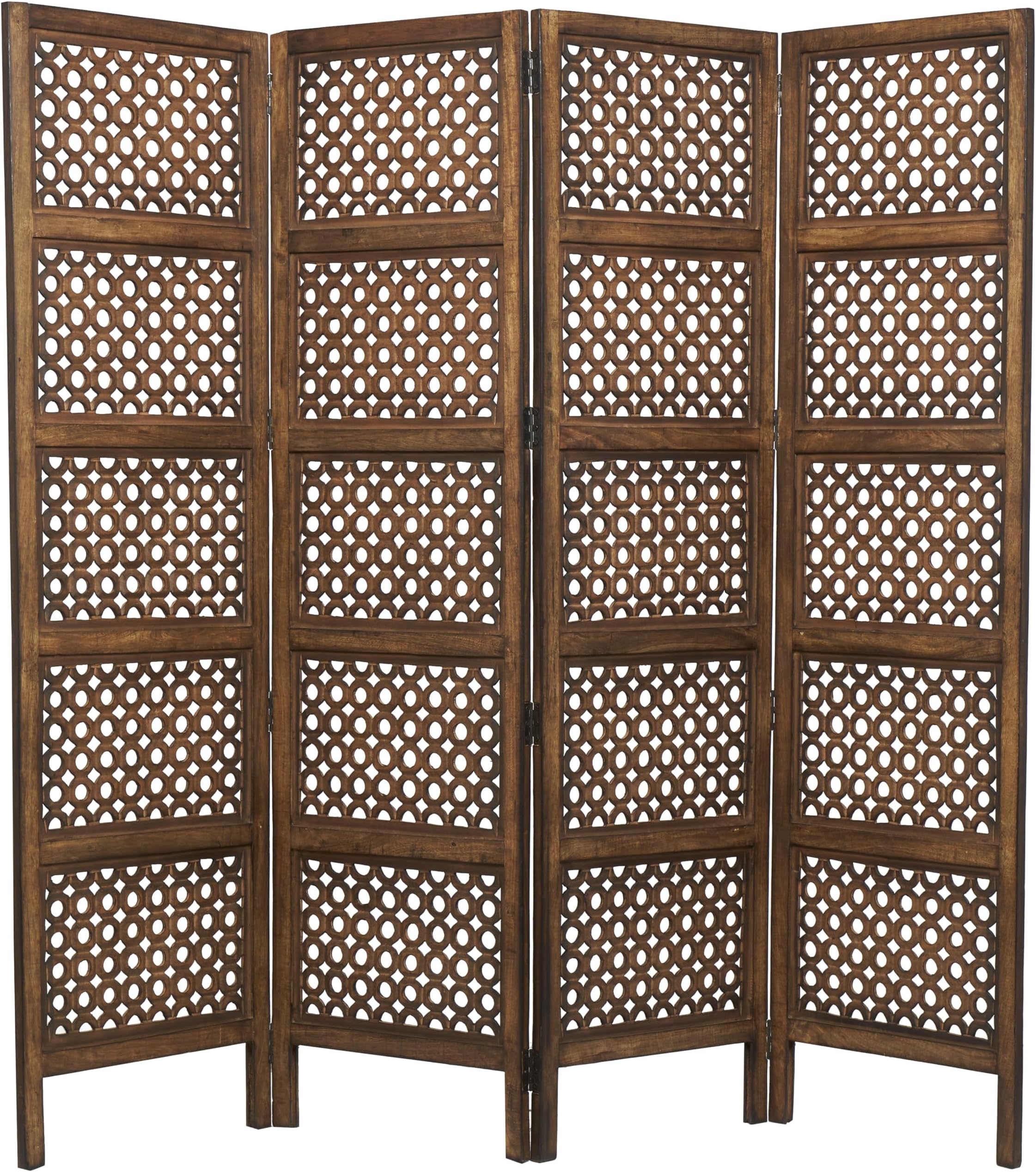Amazon.com: Deco 79 Wooden Floral Handmade Partition Room Divider ...