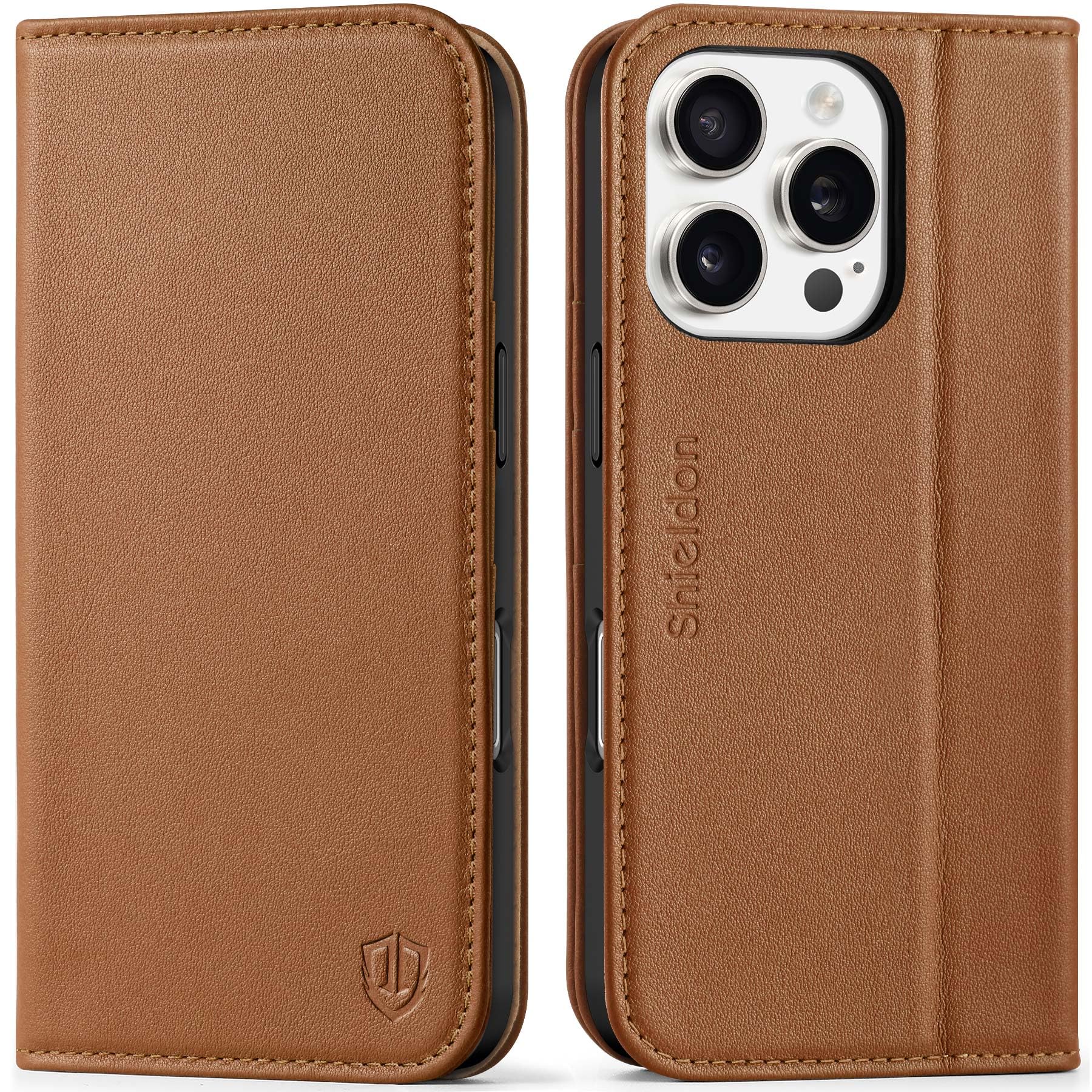Amazon.com: SHIELDON Wallet Case for iPhone 16 Pro 6.3", Genuine ...