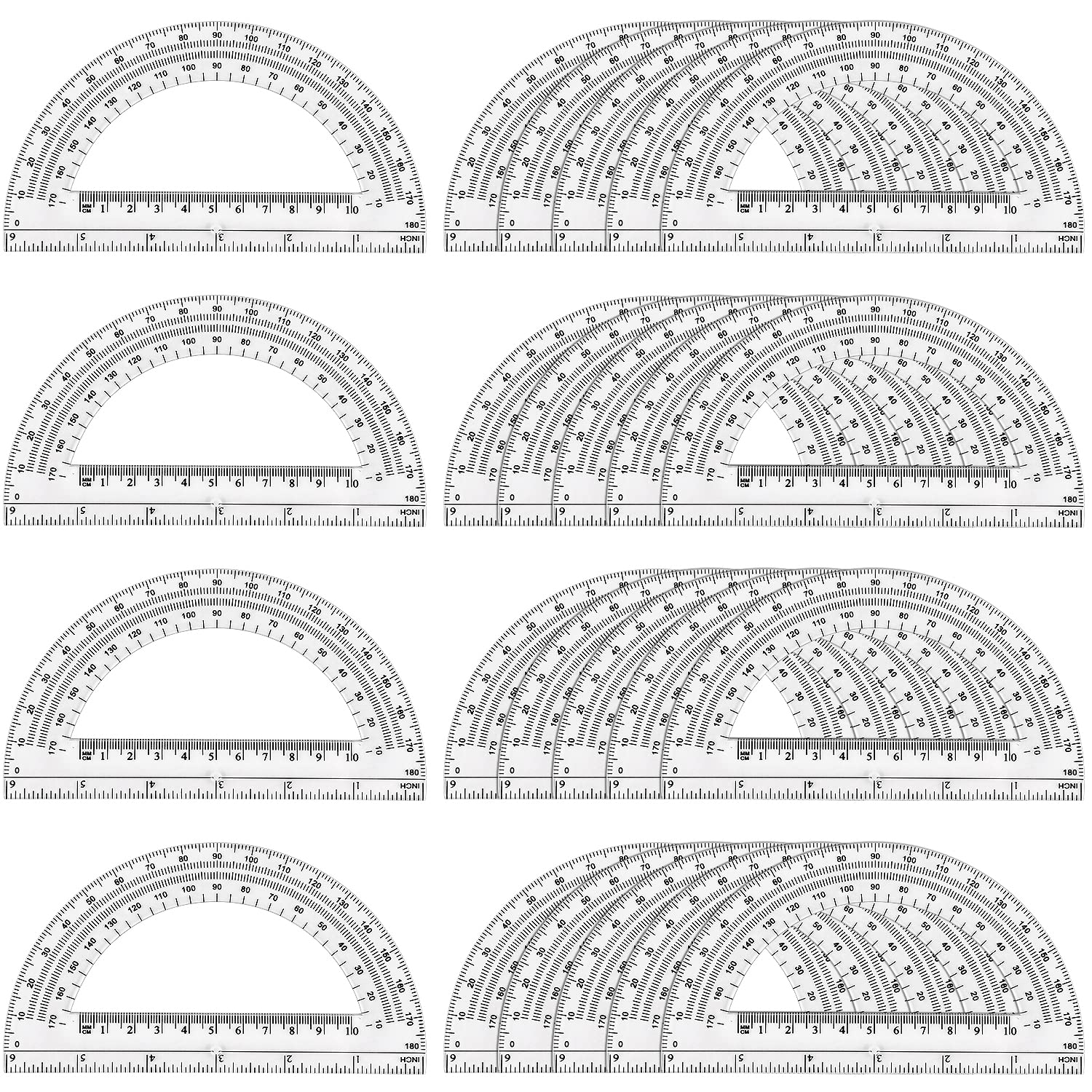 Snapklik.com : ZZTX 24 Pack Plastic Protractor 6 Inches Math ...