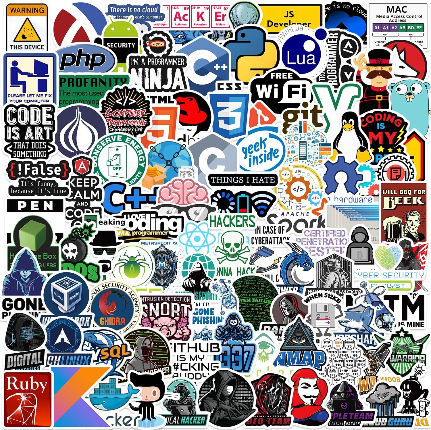 Amazon.com: 100 PCS Programming Stickers for Developers, Coders ...