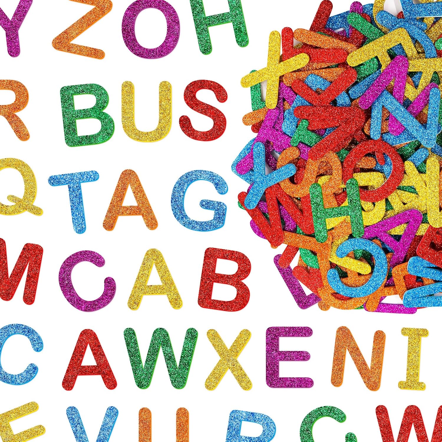 Amazon.com: Glitter Alphabet Stickers Self Adhesive Foam Letters ...