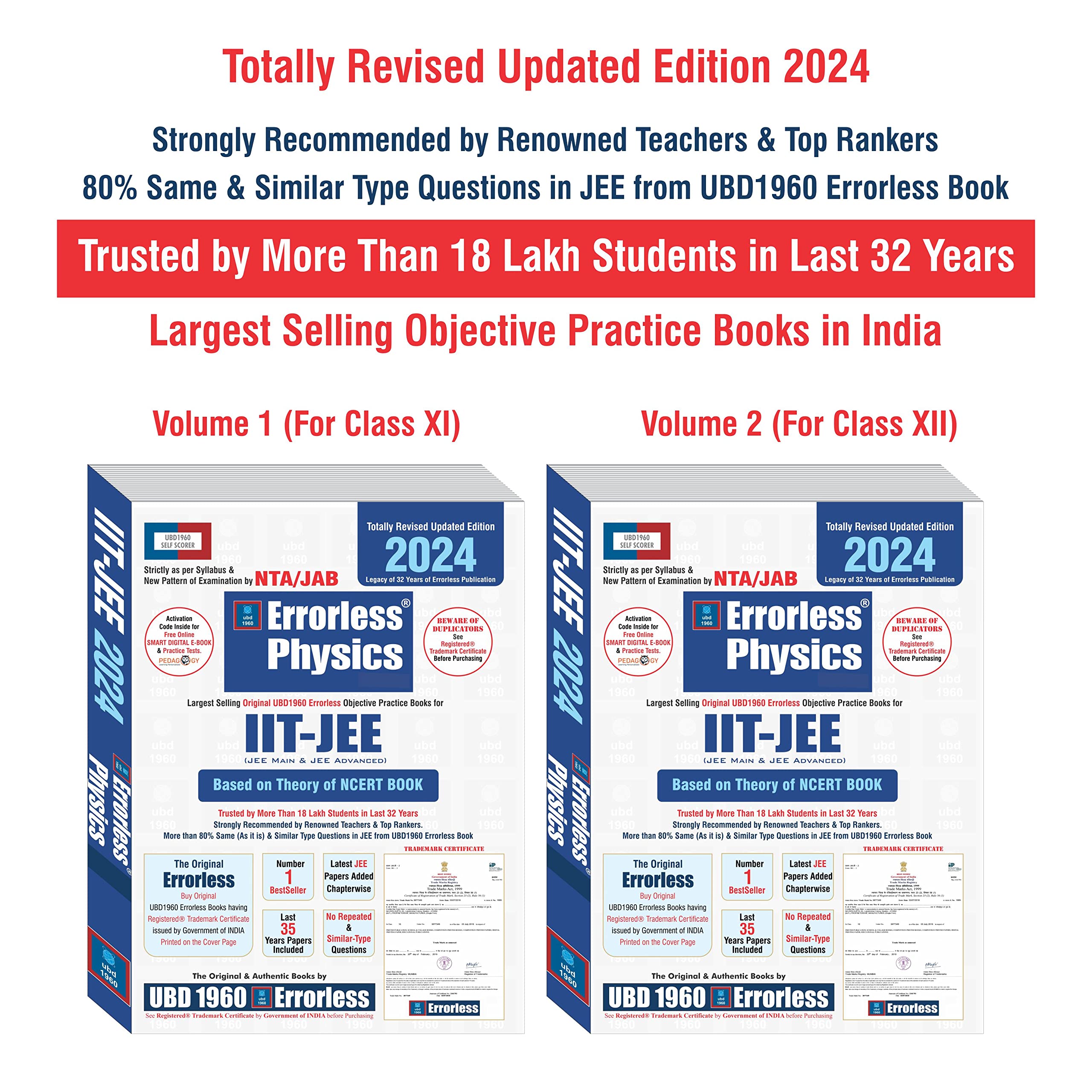 Buy UBD1960 Errorless Physics for IIT-JEE (MAIN & ADVANCED) as per NTA ...