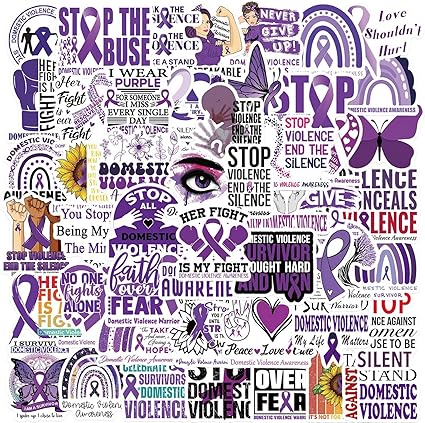 Amazon.com: 50Pcs Domestic Violence Awareness Stickers for Women ...