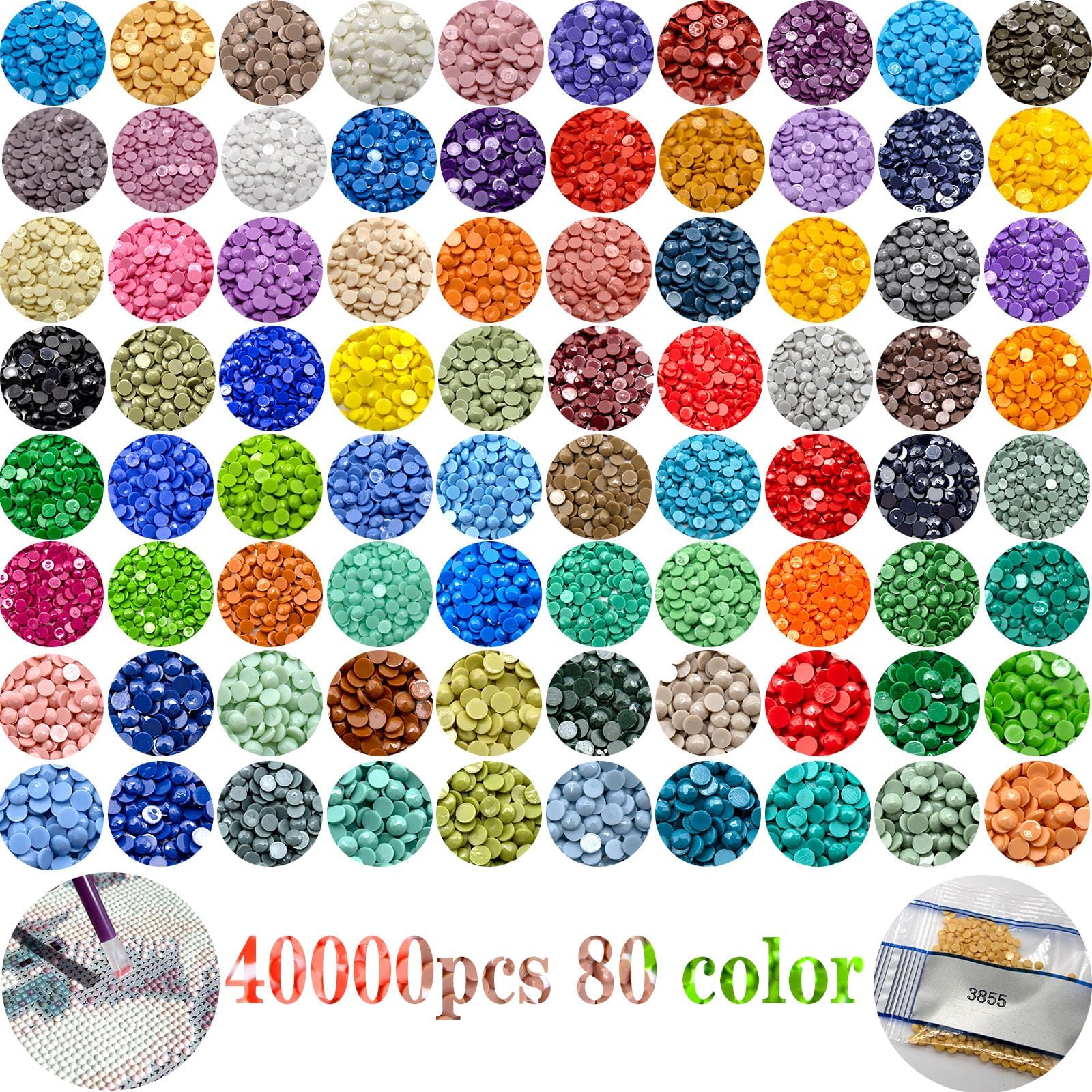 Amazon.com: Diamond Painting Beads Diamonds Painting Accessories ...