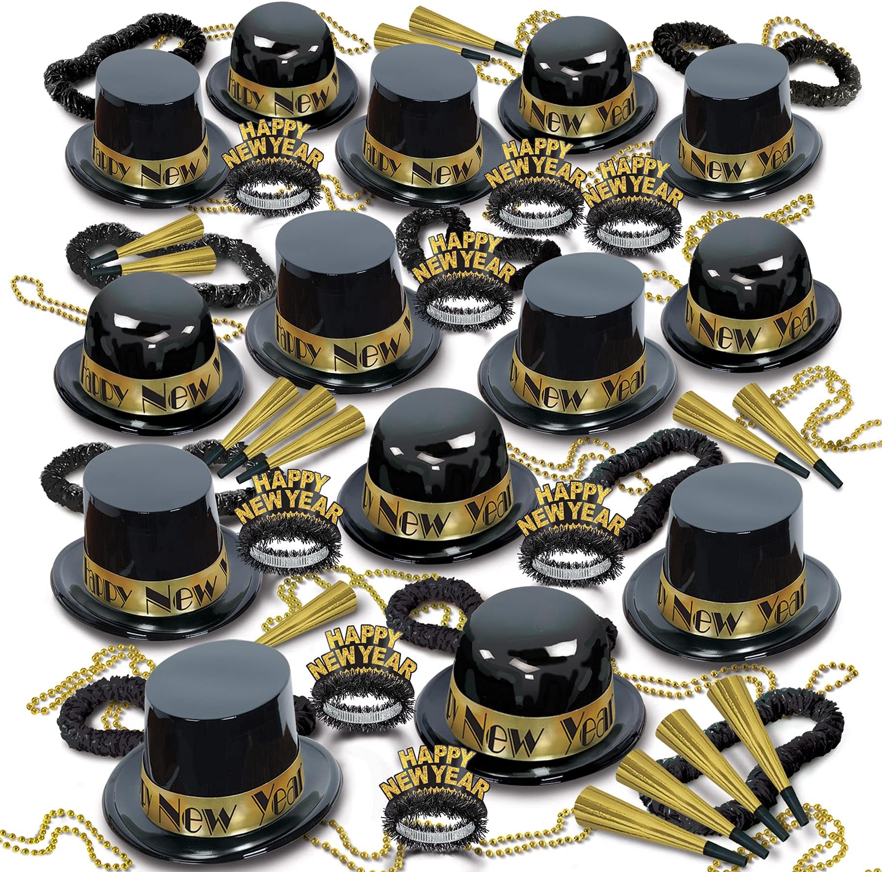 Amazon.com: Silver Fantasy 275pcs New Years Party Kit for 50 : Home ...