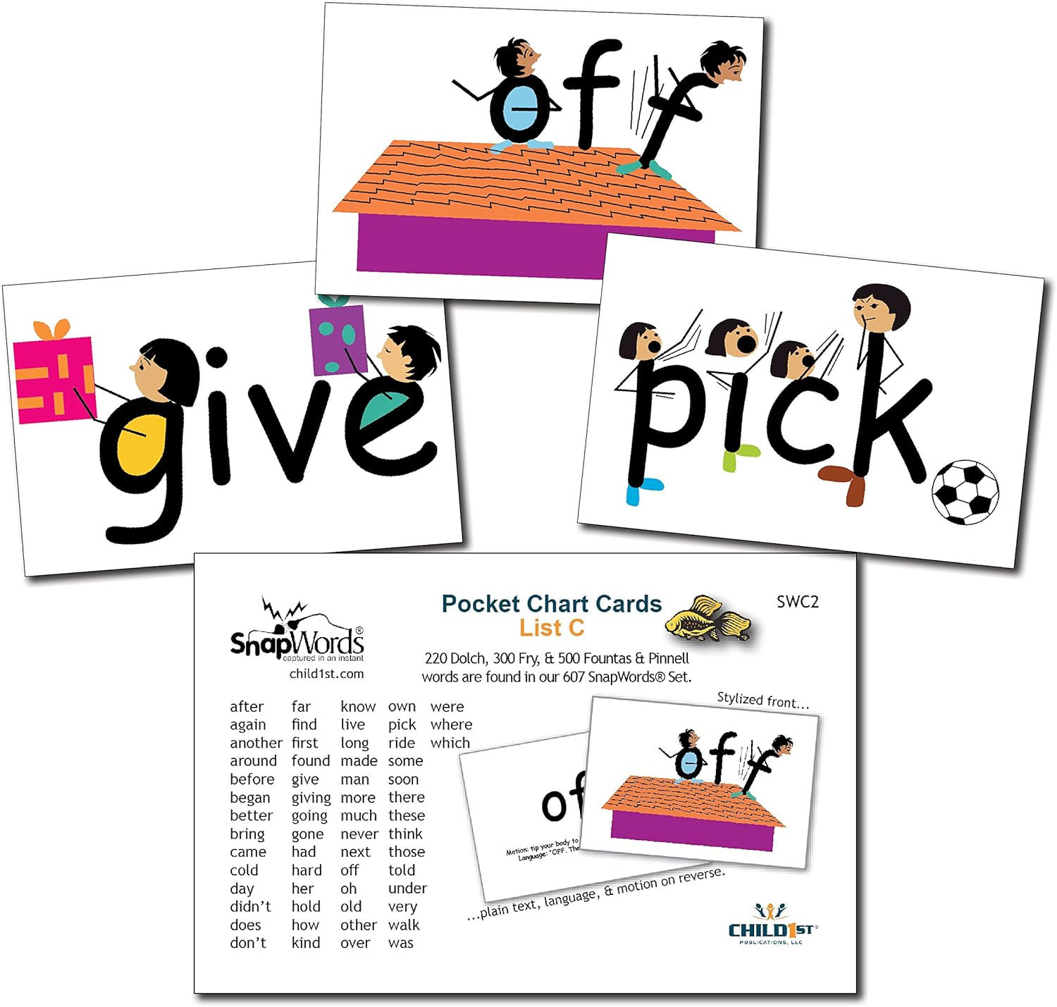 Amazon.com: Snapwords List C Sight Word Pocket Chart Cards : Office ...
