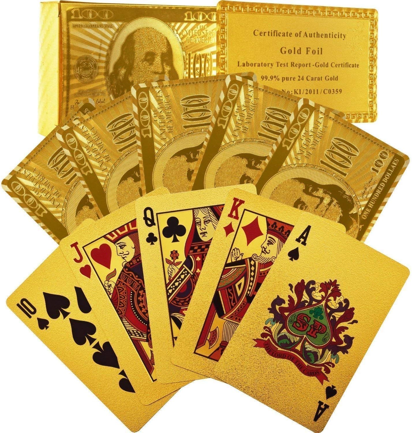 Niku Gold Plated Poker Playing Cards, Classic PVC Poker Table Cards for ...