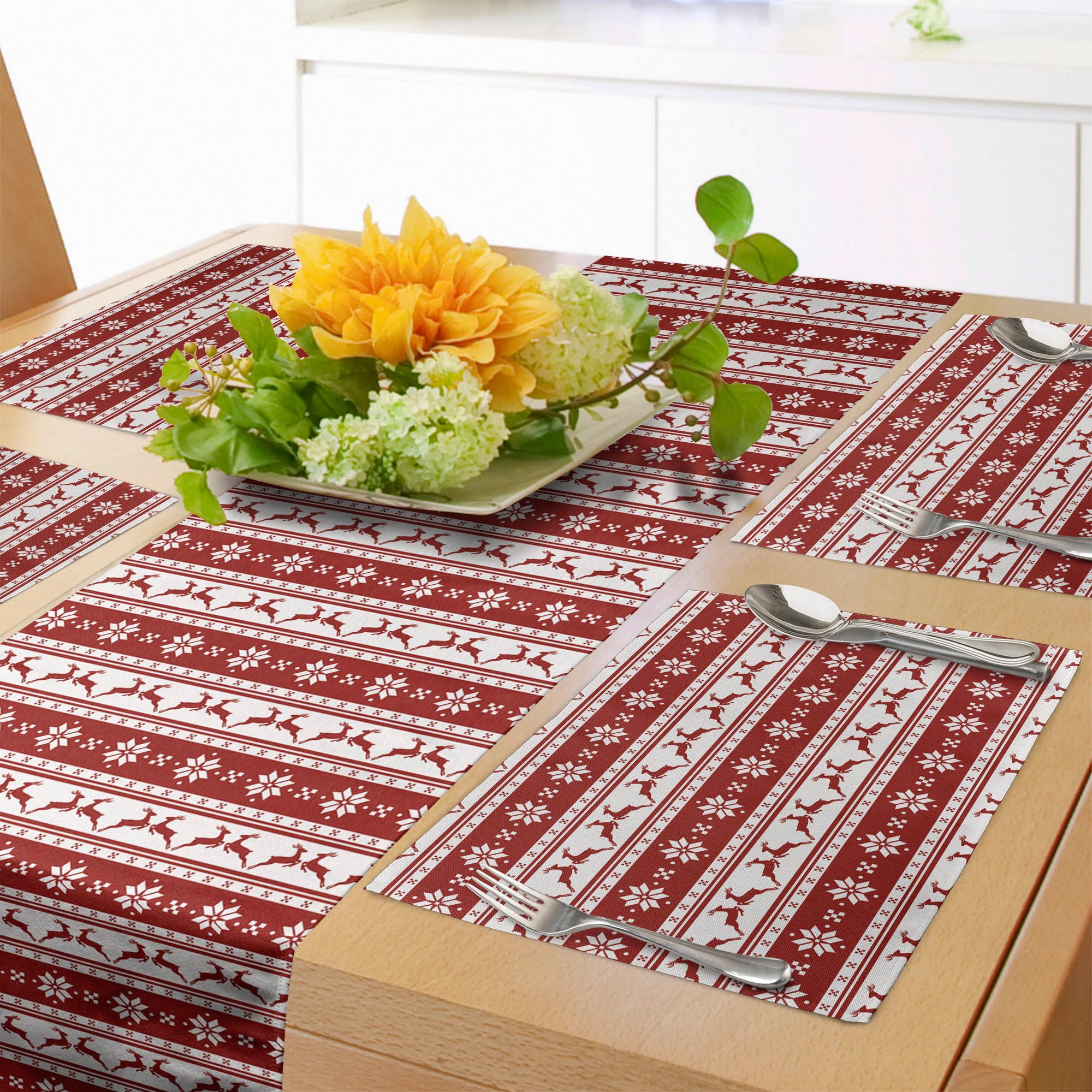 Amazon.com: Ambesonne Christmas Table Runner & Placemats, Norwegian ...