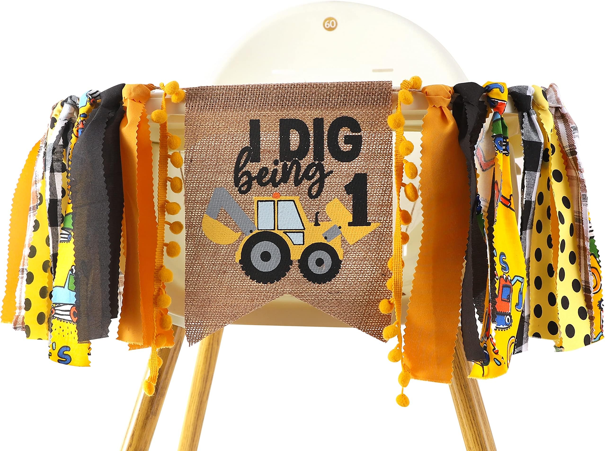 Amazon.com: I Love Making a High Chair Banner - Construction High Chair ...