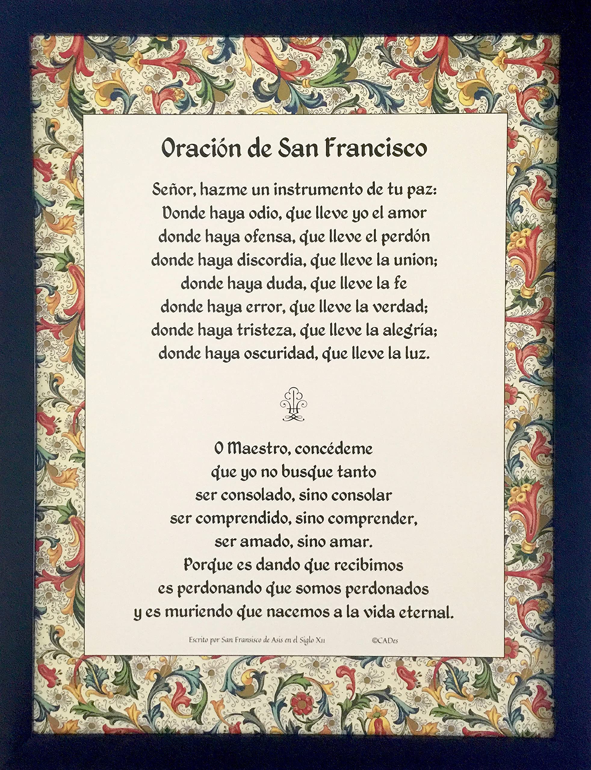 Buy espanol. Oracion. San Fransisco. 10x13 Framed Simple Prayer For ...