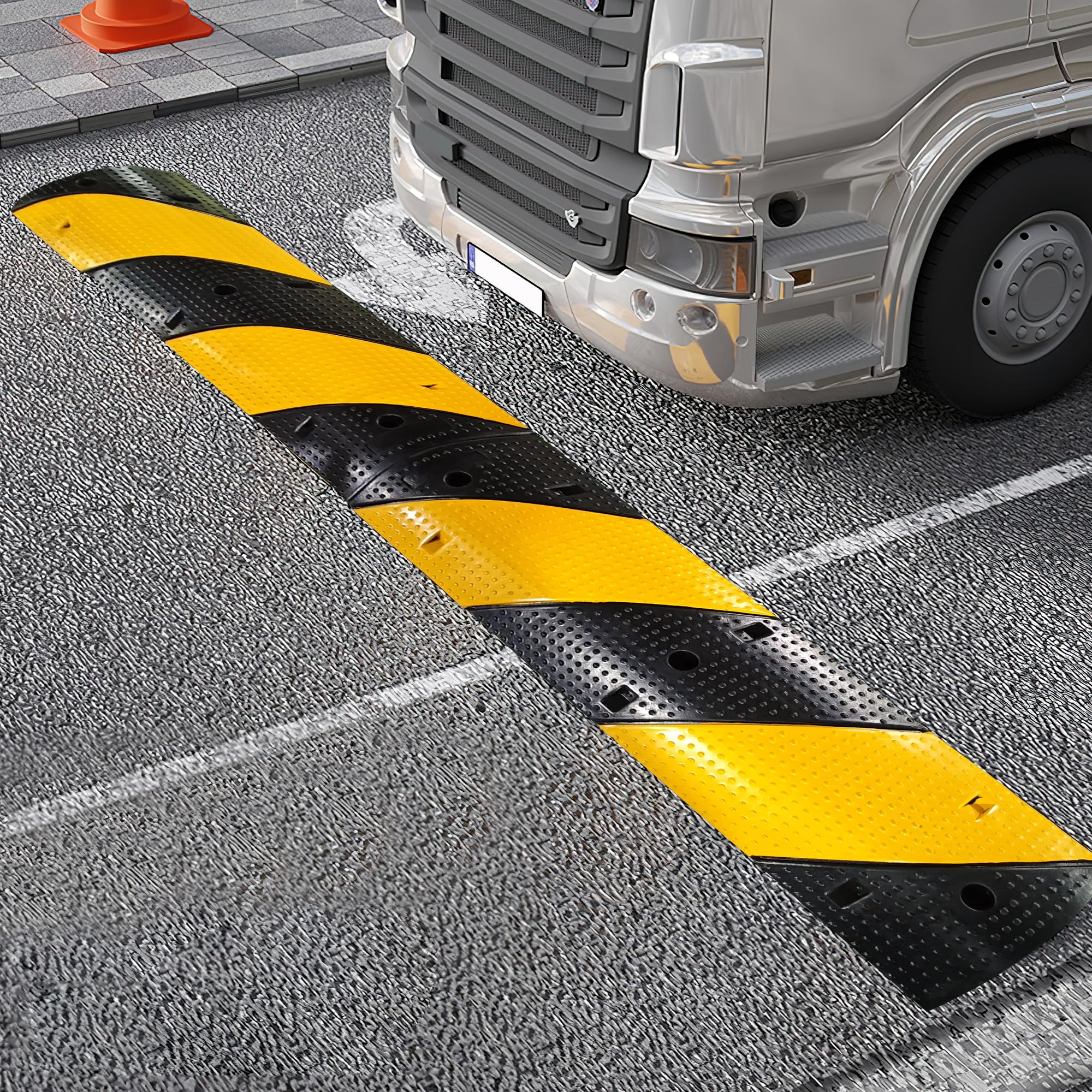 Snapklik.com : 39.4" 2 Pack Rubber Speed Bumps,Heavy Duty Speed Bumps ...