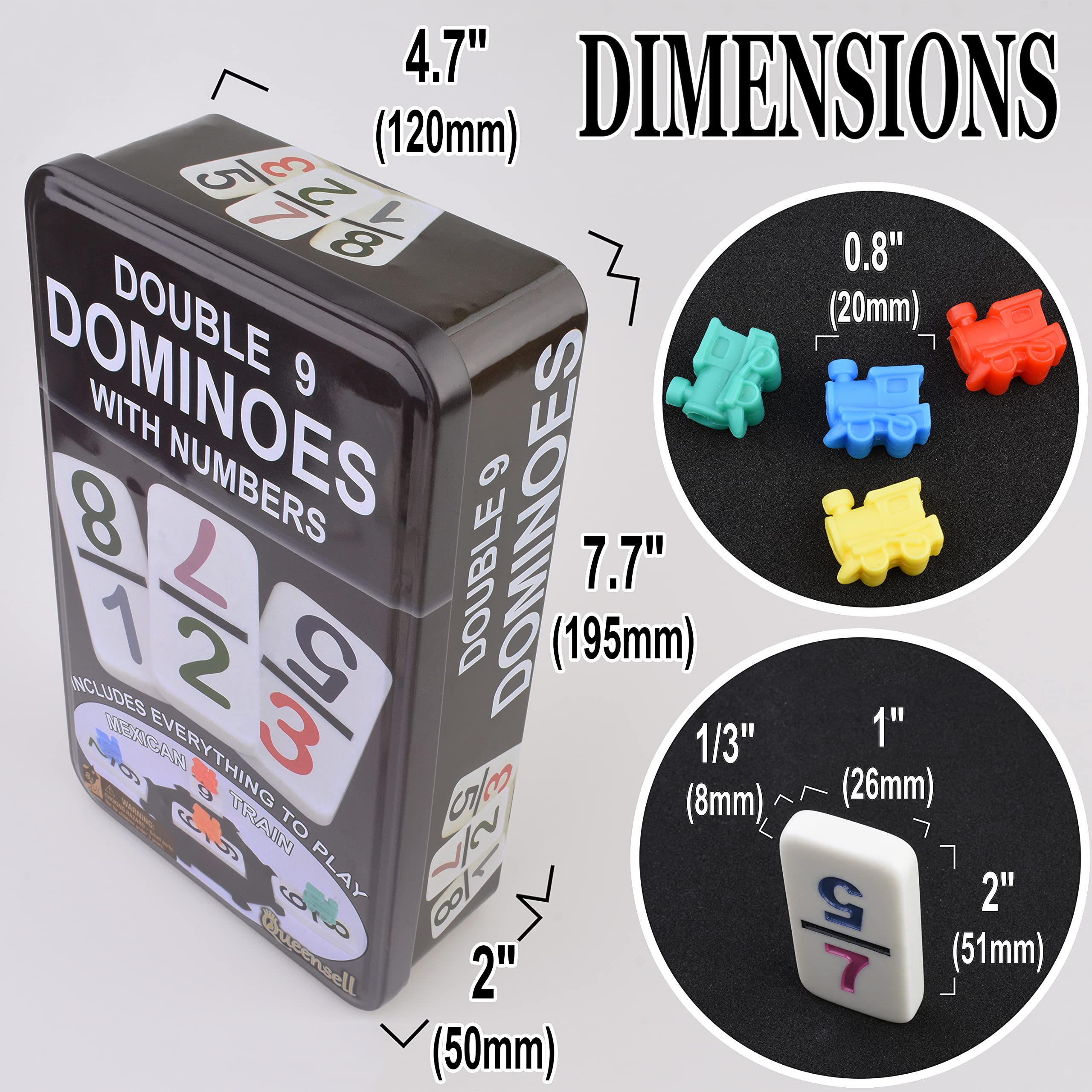 Mexican Train Dominoes Set with Numbers, Dominoes with Numbers, New ...