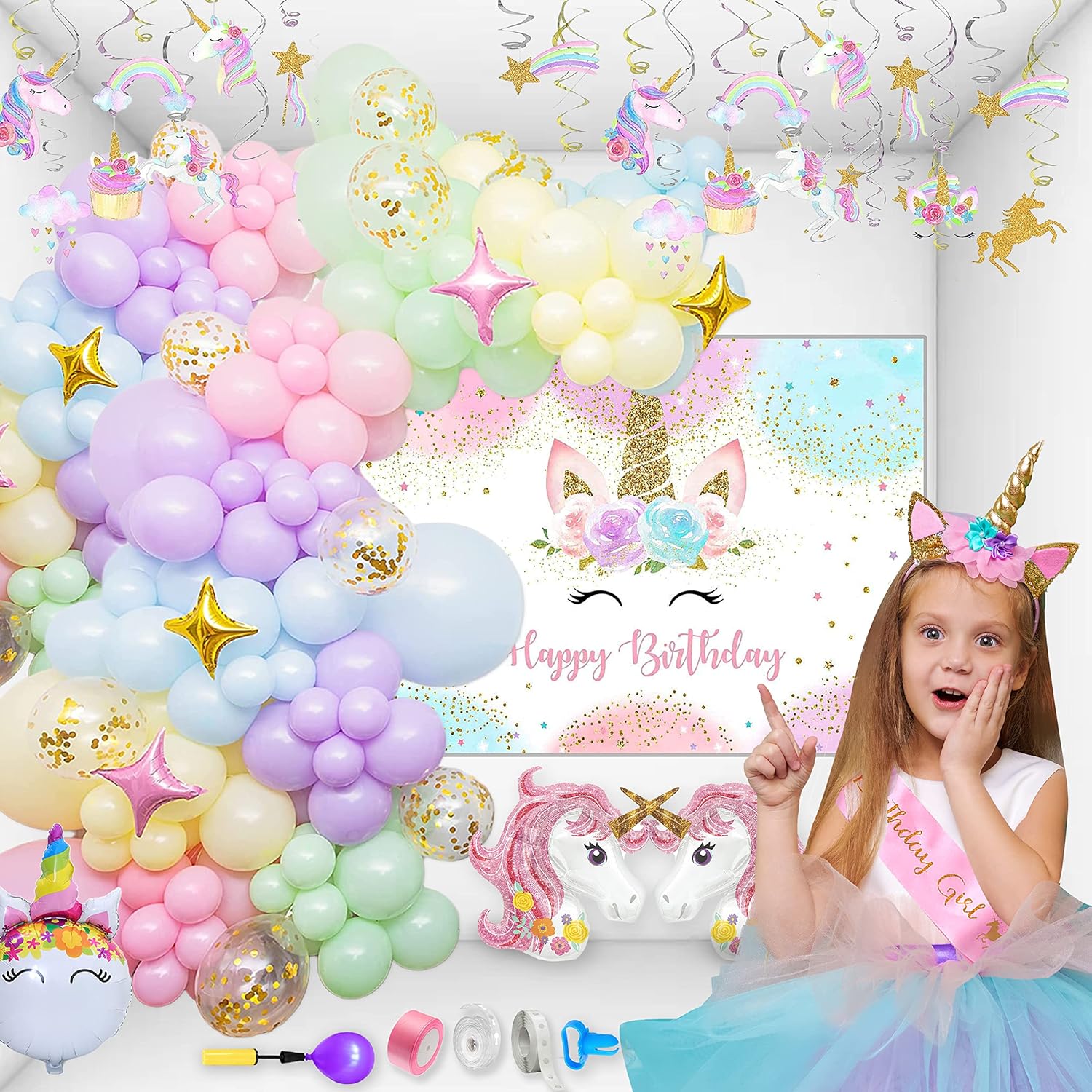 Buy 204 Pack Unicorn Birthday Decorations For Girls Unicorn Balloons Garland Kit With Unicorn buy-204-pack-unicorn-birthday-decorations-for-girls-unicorn-balloons-garland-kit-with-unicorn