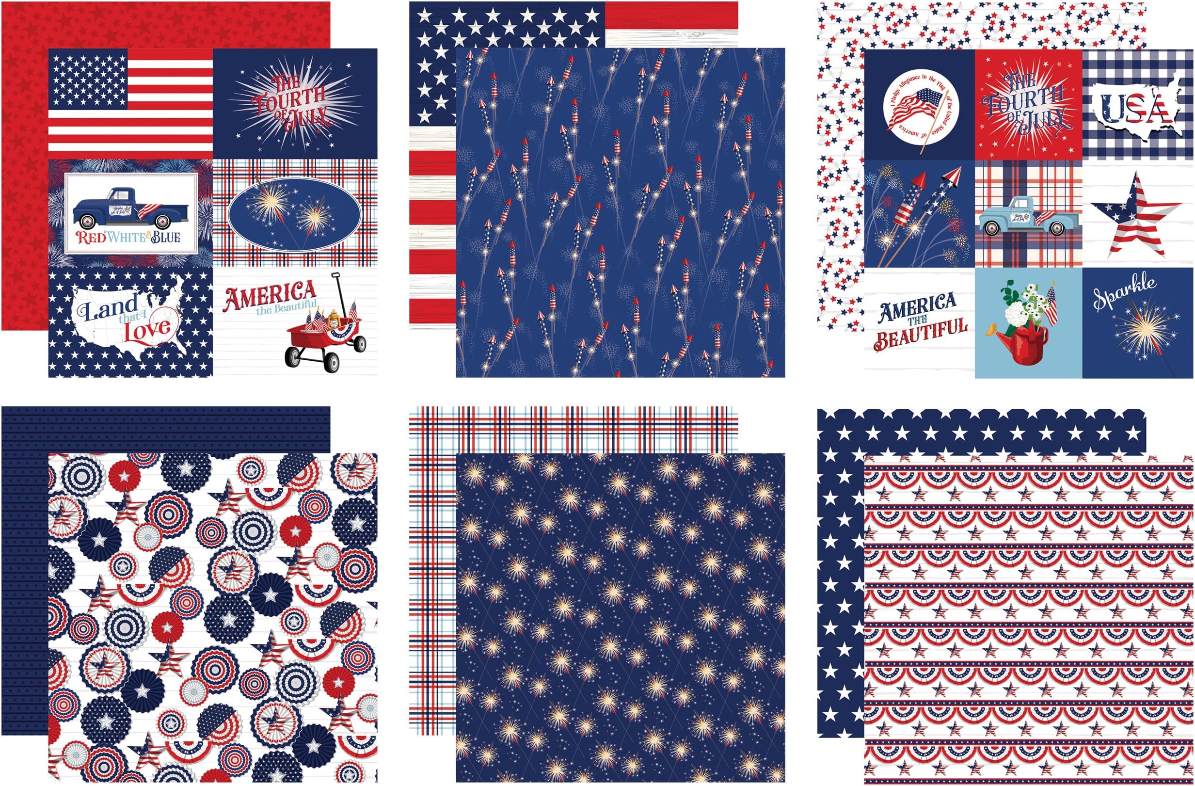Amazon.com : Americana Scrapbook Paper - Patriotic Scrapbook Paper ...