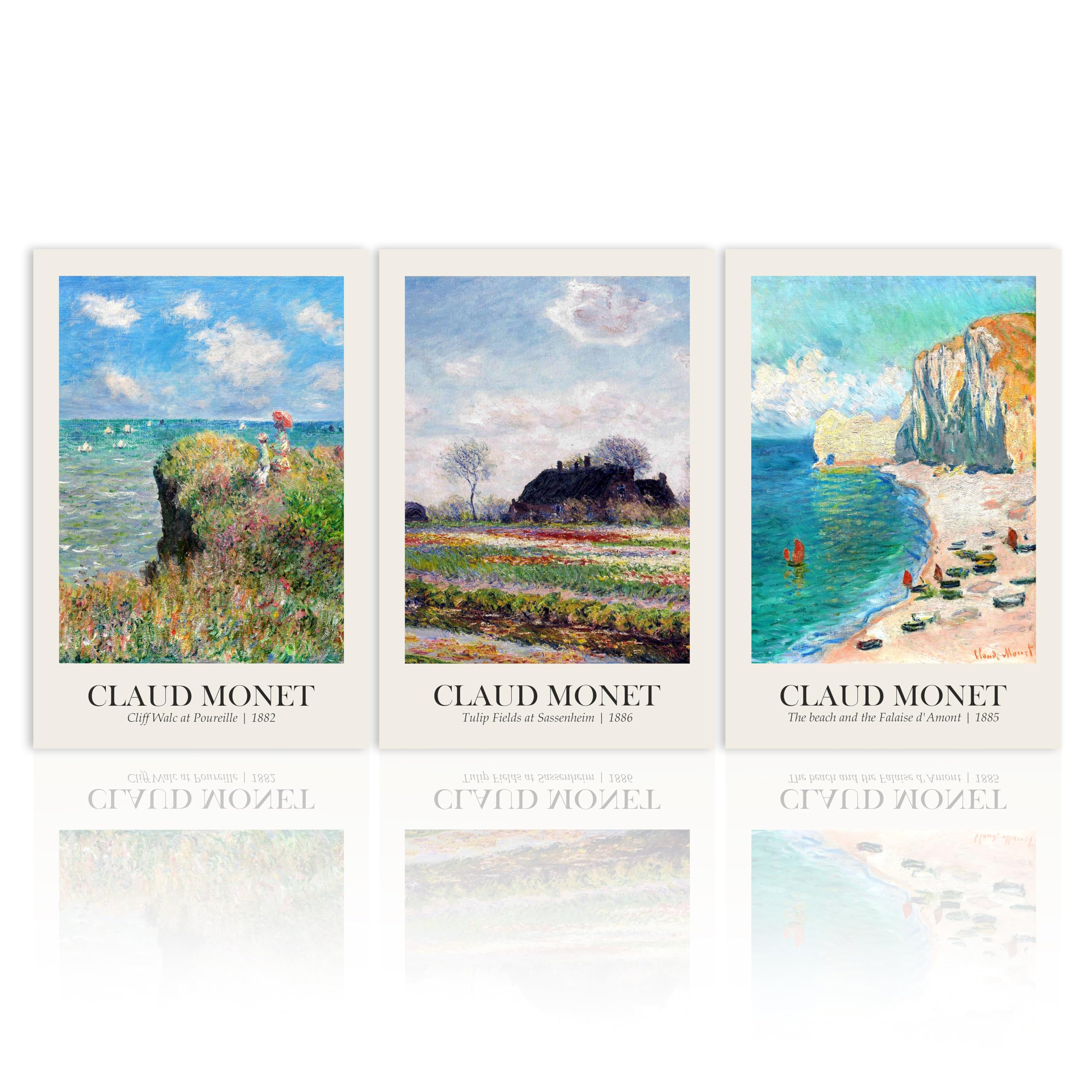 3 Pcs Claude Monet Wall Art — Vintage Claude Monet Canvas Wall Art ...