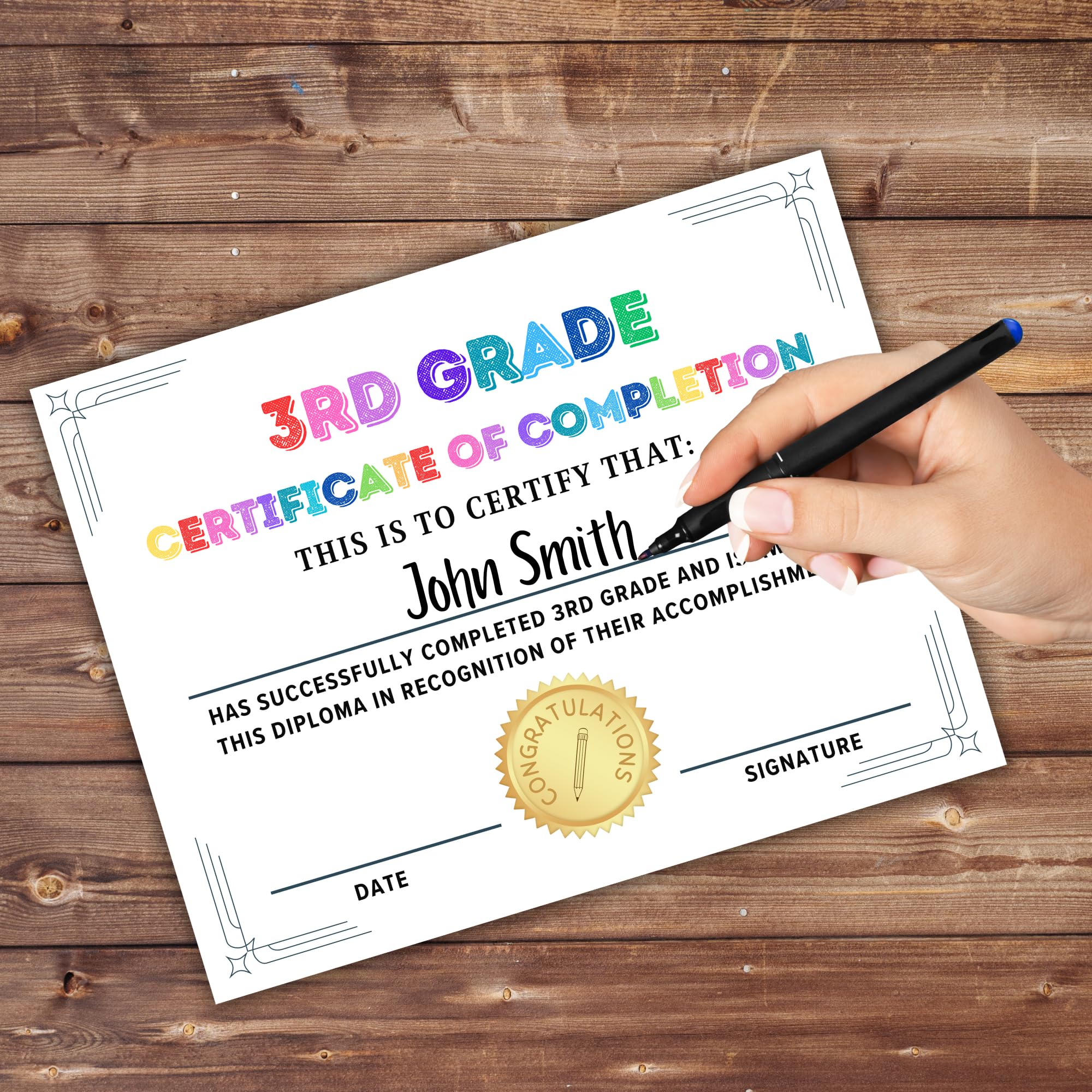3rd Grade Teacher Certificate Editable Certificate Of Completion