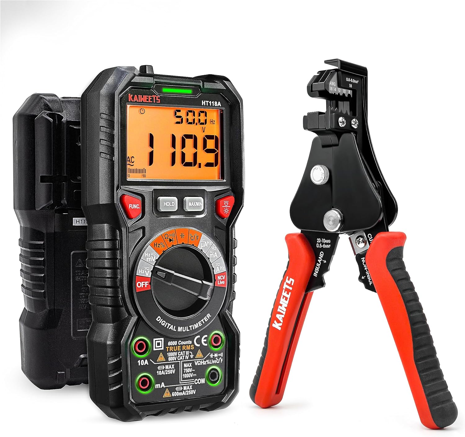 KAIWEETS Digital Multimeter TRMS 6000 Counts Voltmete, Automatic Wire ...