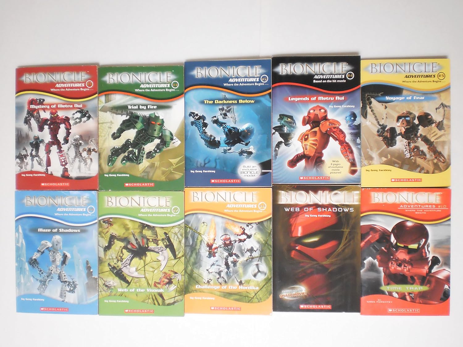 Bionicle Adventures Set Books 1 Thru 10 By Farshtey: Greg Farshtey ...