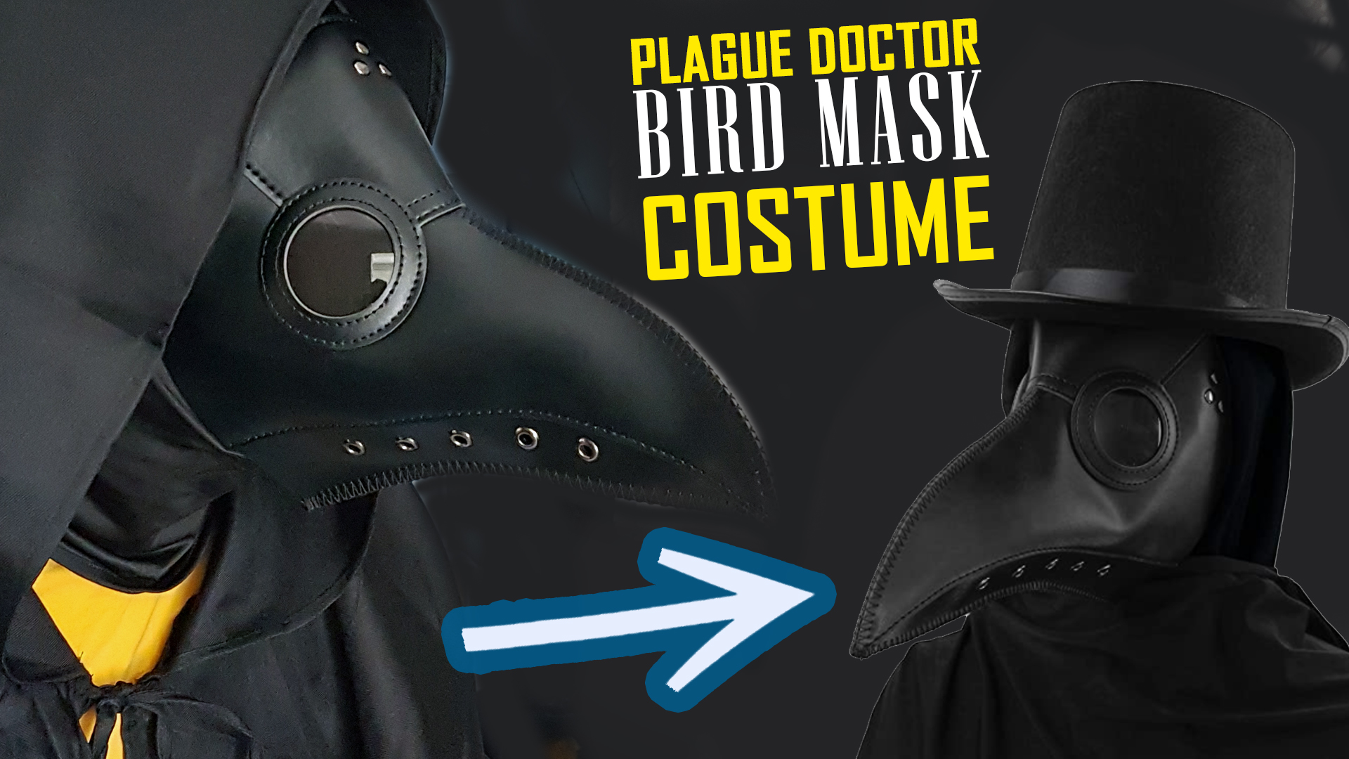 Watch Creepy Bird Mask - Plague Doctor Mask Set with Cloak Cape on ...