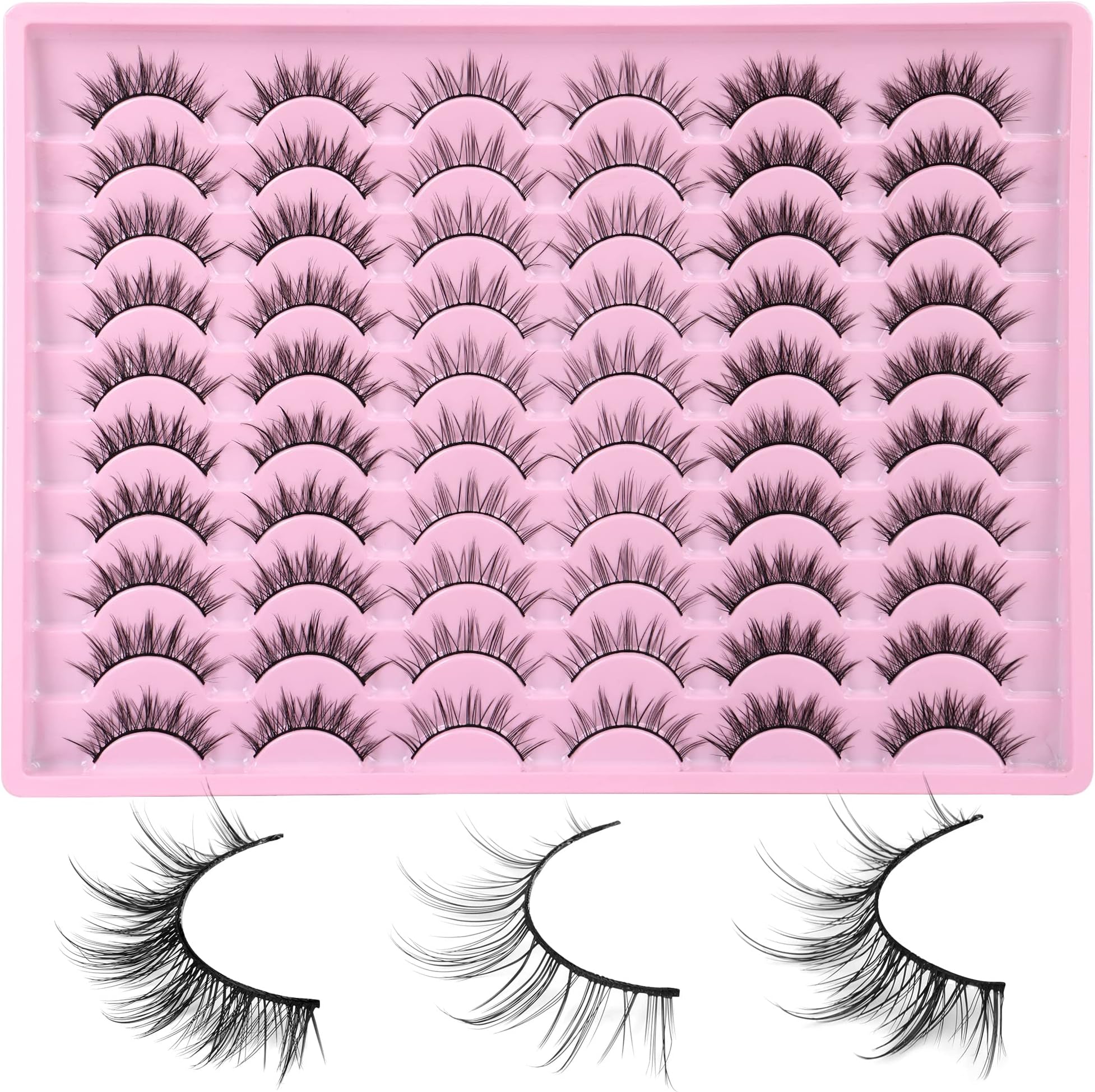 Amazon.com: Manga Lashes Natural Look Korean Anime Eyelashes Wispy Soft ...