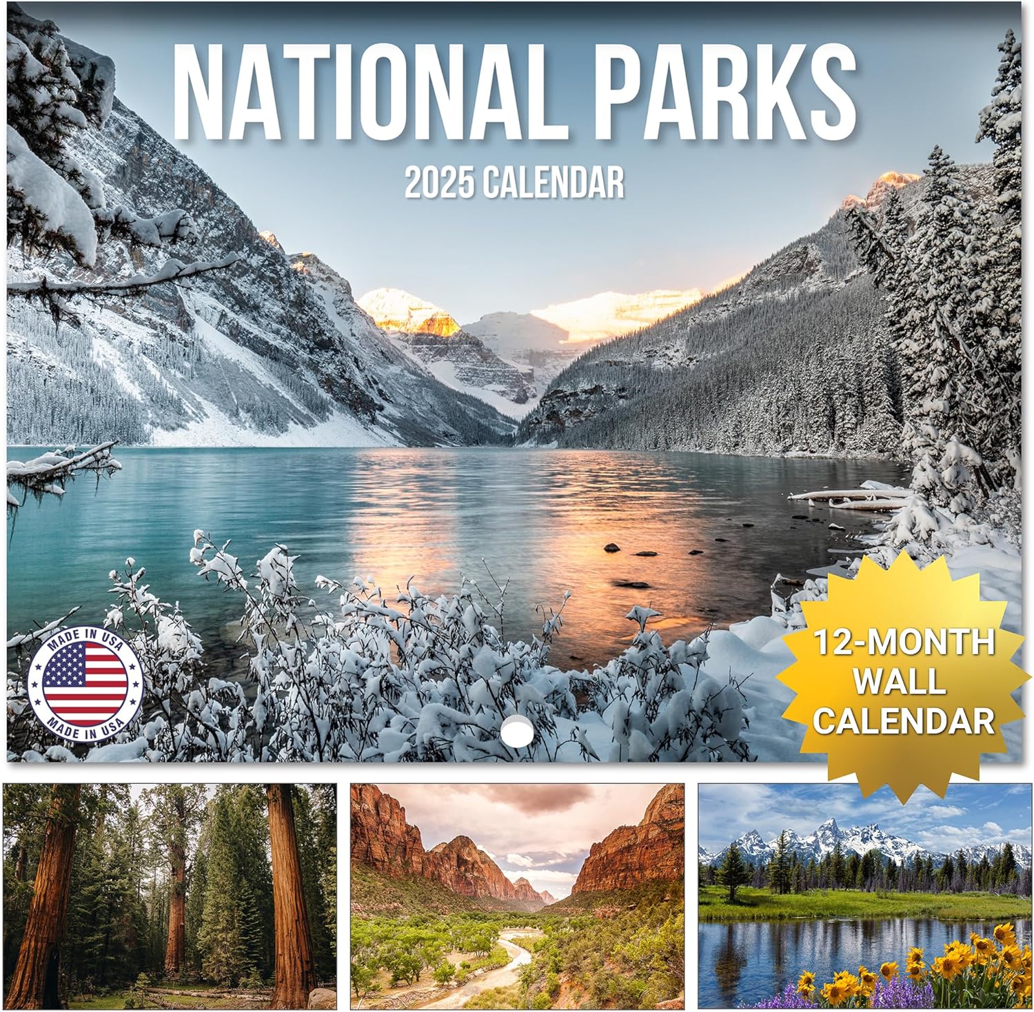 National Parks Calendar 2025 | 12" x 18" (Opened) 2025 for Easy ...