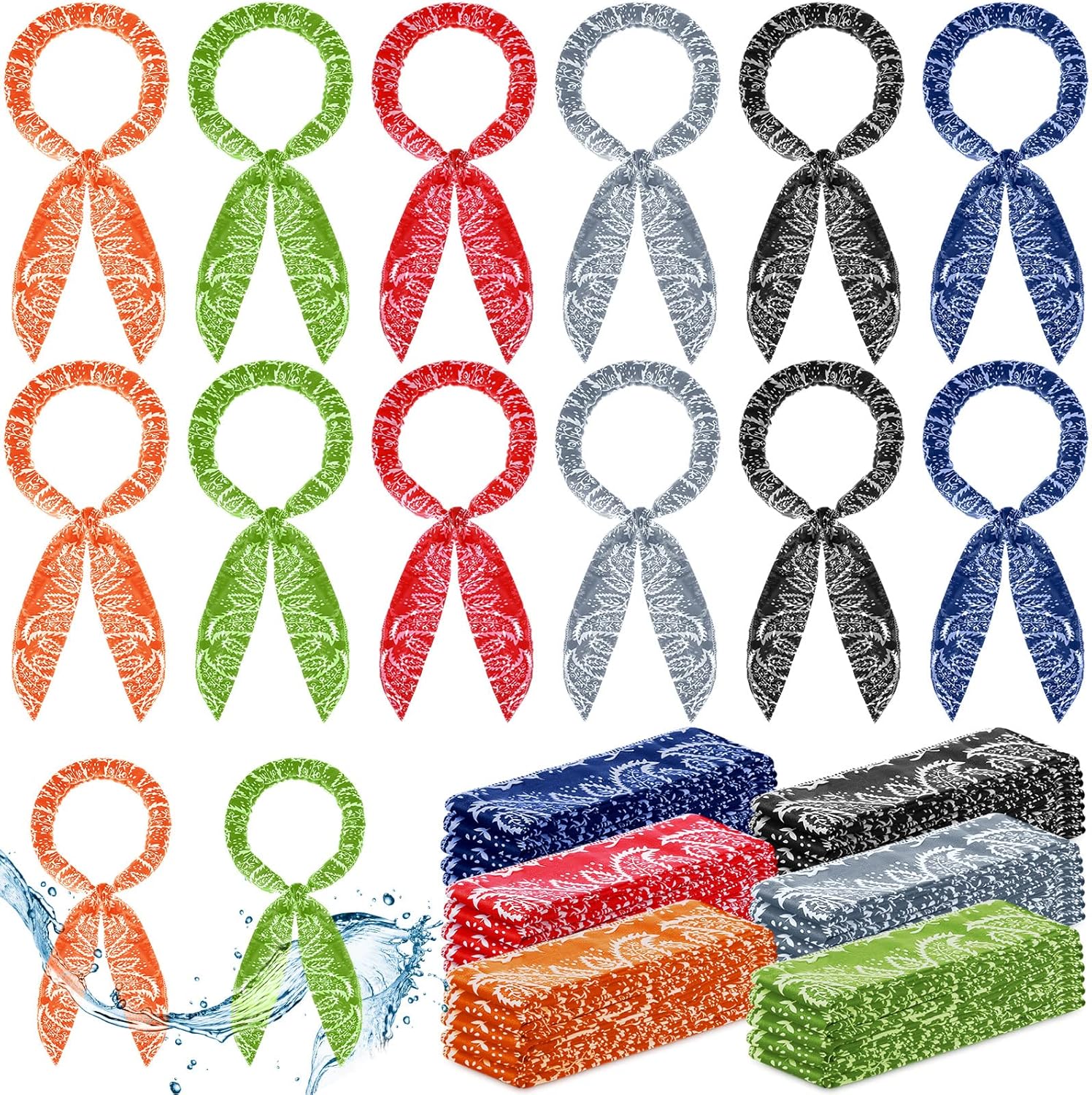 Amazon.com: 48 Pcs Ice Neck Cooler Bulk Cooling Wraps Cool Scarf for ...