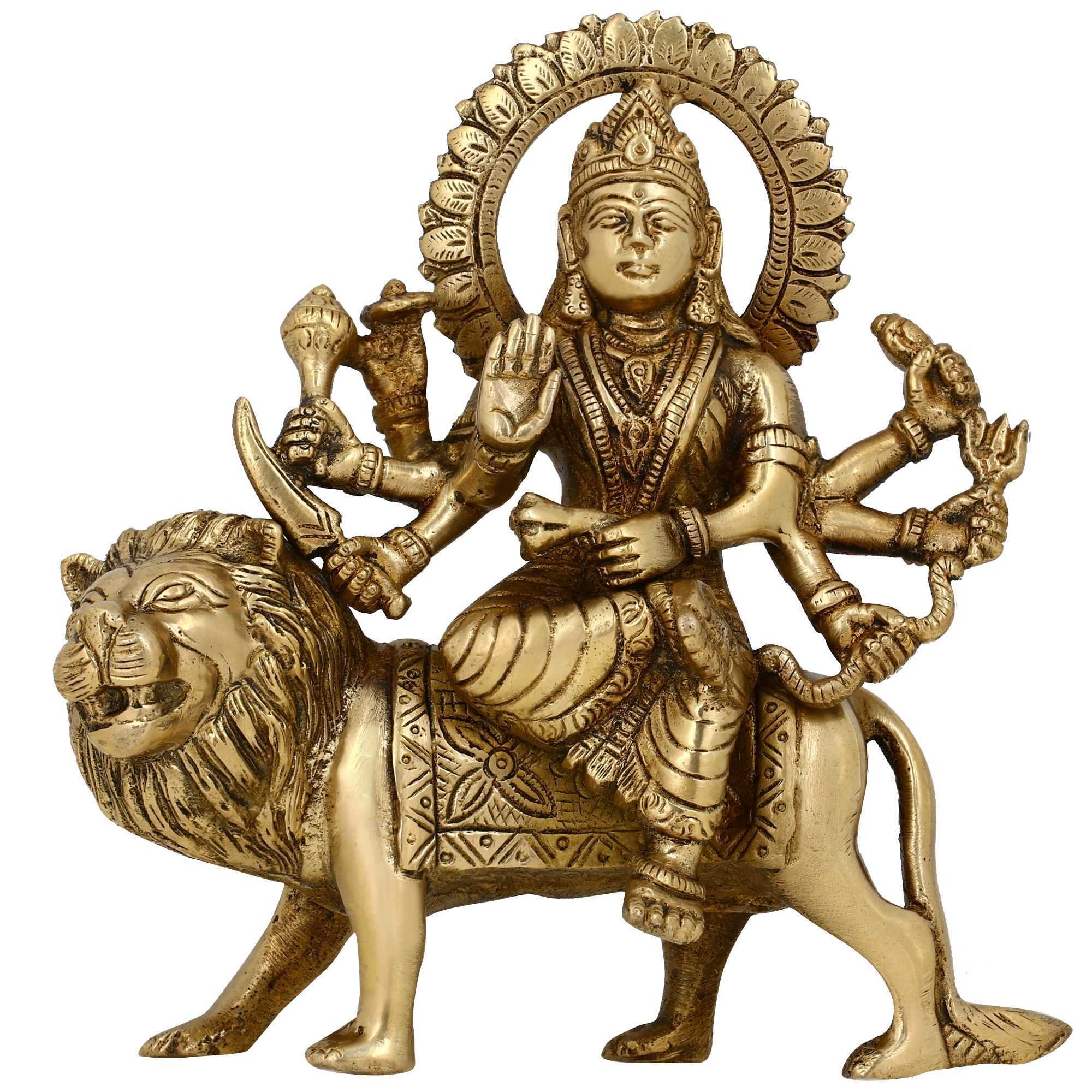 Amazon.com: Handmade Indian Brass Ma Durga Statue - Hindu Religious ...