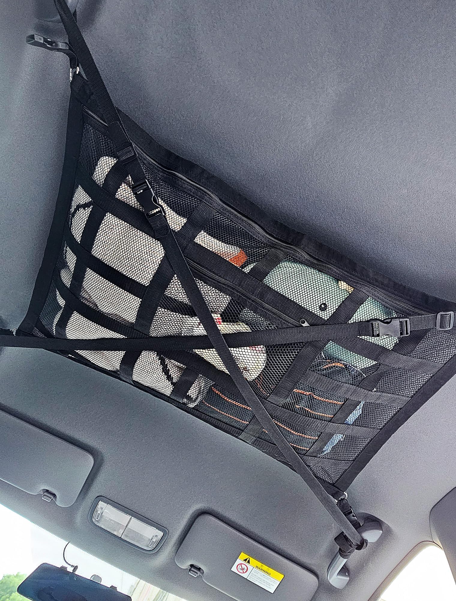 Amazon.com: Car Ceiling Cargo Net,Double Layer Large Capacity Overhead ...