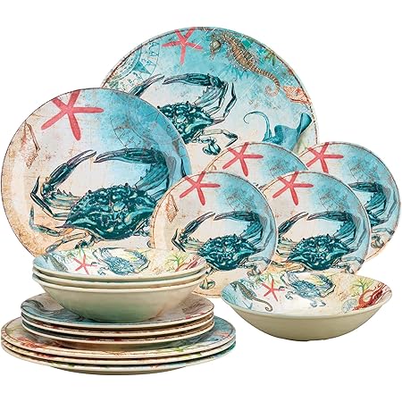 Amazon.com | UPware 12-Piece Melamine Dinnerware Set, Includes Dinner ...