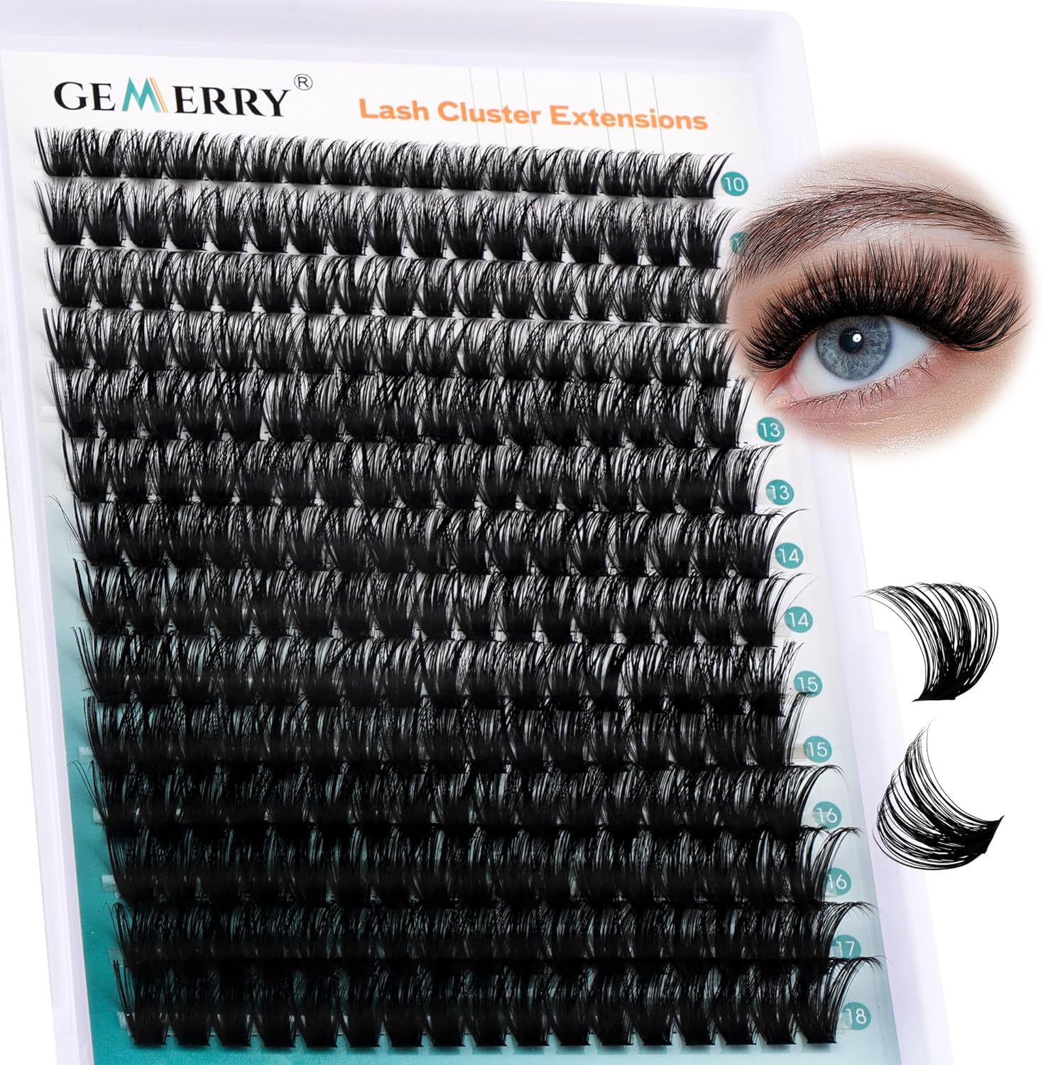 GEMERRY Lash Clusters D Curl 280pcs Cluster Lashes DIY Lash Extensions ...