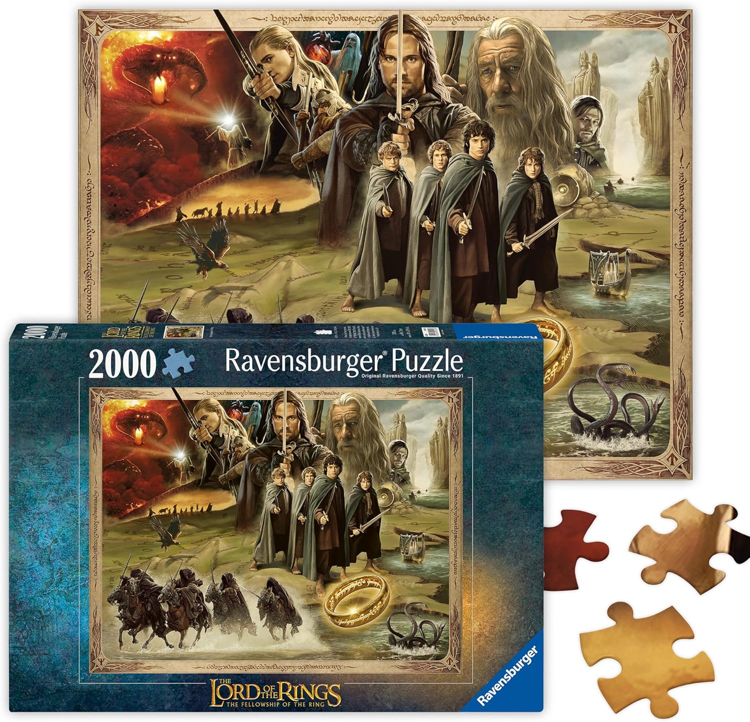 Ravensburger Lord of The Rings: The Fellowship of The Ring 2000 Piece ...