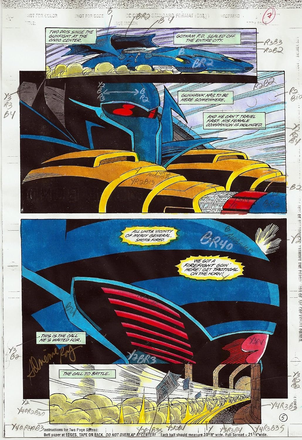 DETECTIVE COMICS #675 PRODUCTION ART ORIGINAL PAGE #5 SIGNED ADRIENNE ...