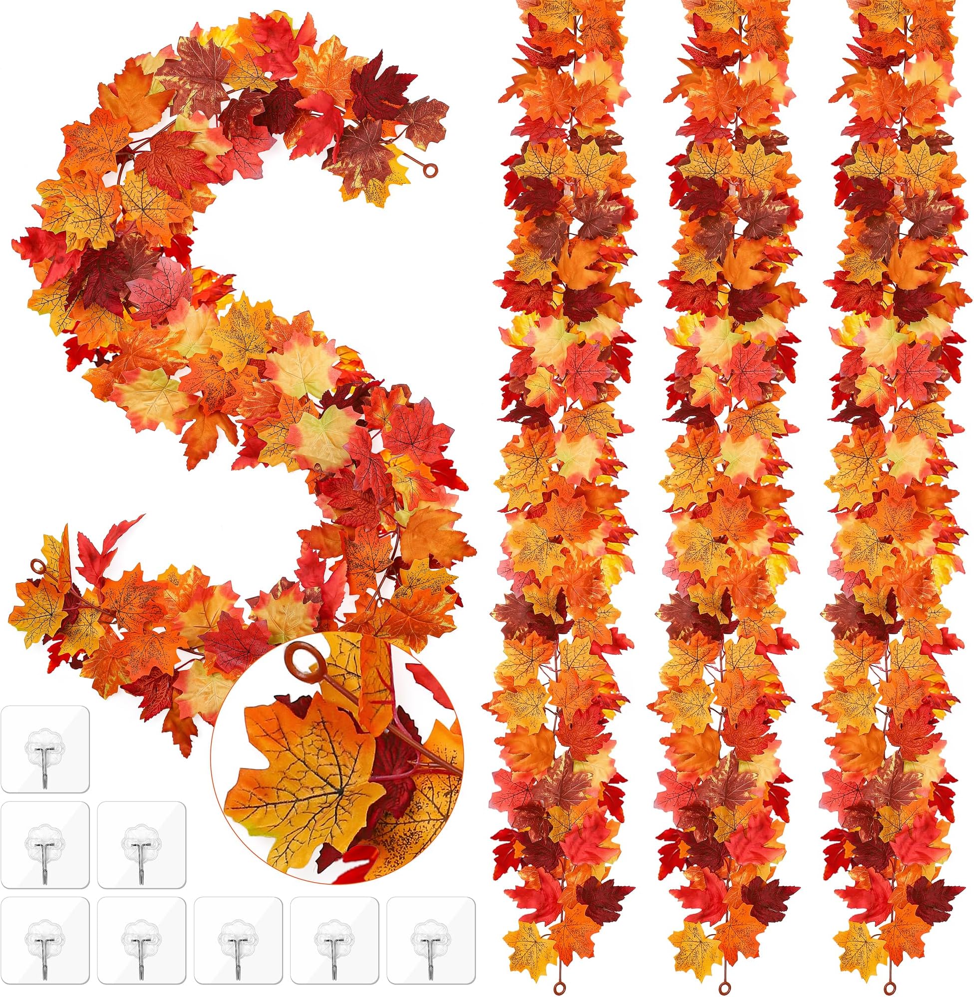 Amazon.com: 2 Pack Fall Maple Leaf Garland Clearance - 6.5ft/Piece ...