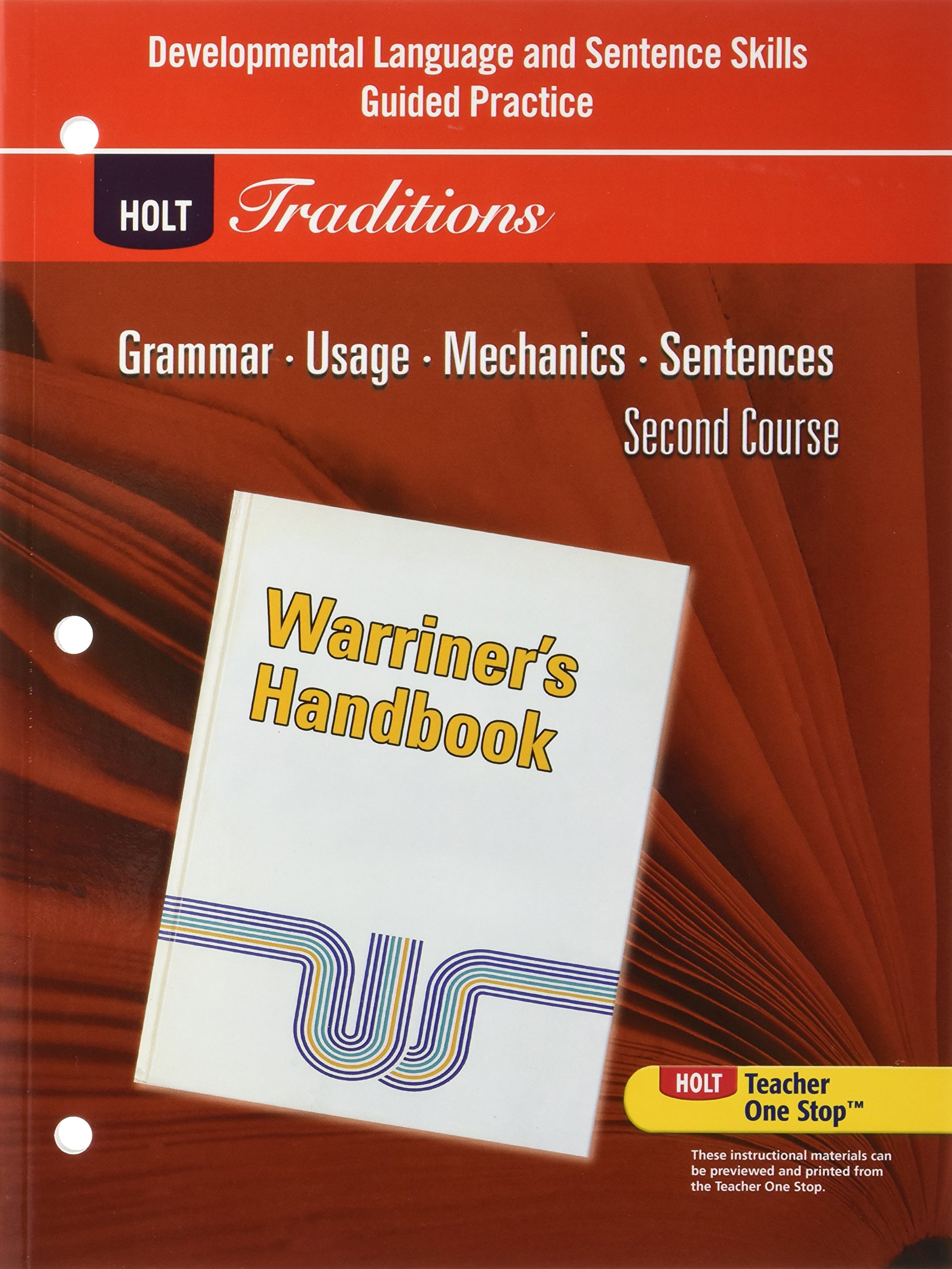 Amazon.com: Holt Traditions Warriner's Handbook: Developmental Language ...