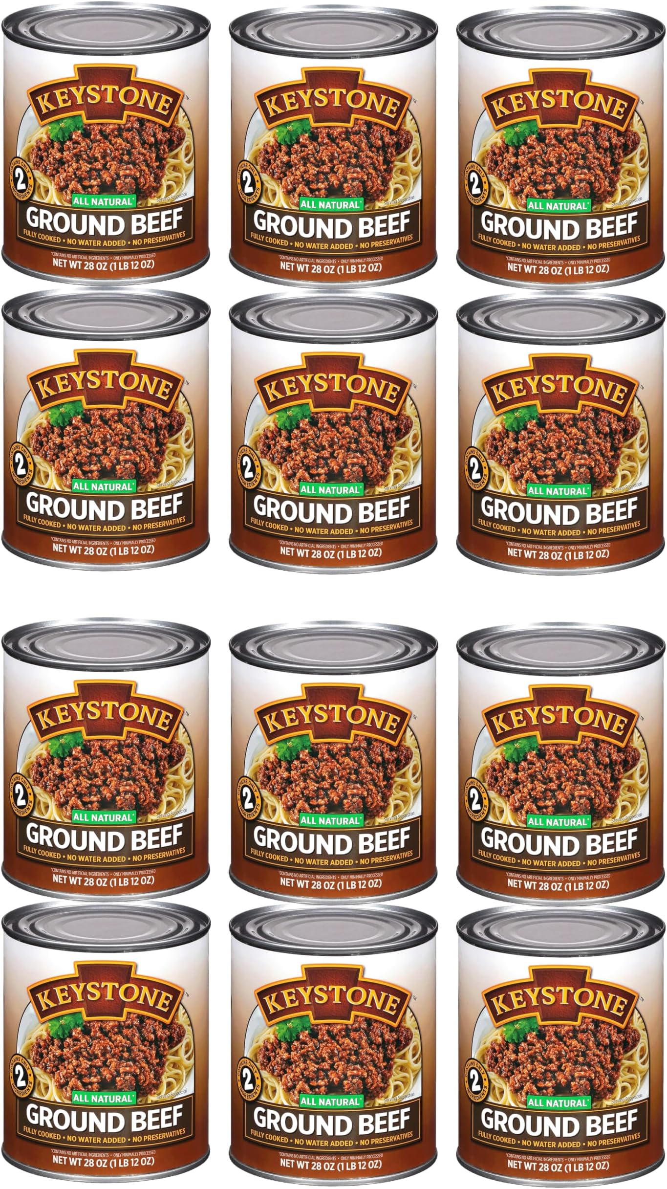 Amazon.com: Keystone Meats All Natural Heat and Serve Ground Beef 28 Oz ...