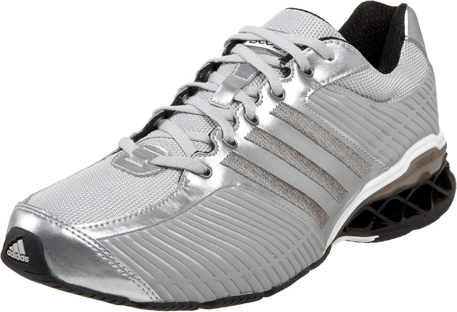 Amazon.com | adidas Men's Fedora Running Shoe,Silver/Black Silver/Black ...