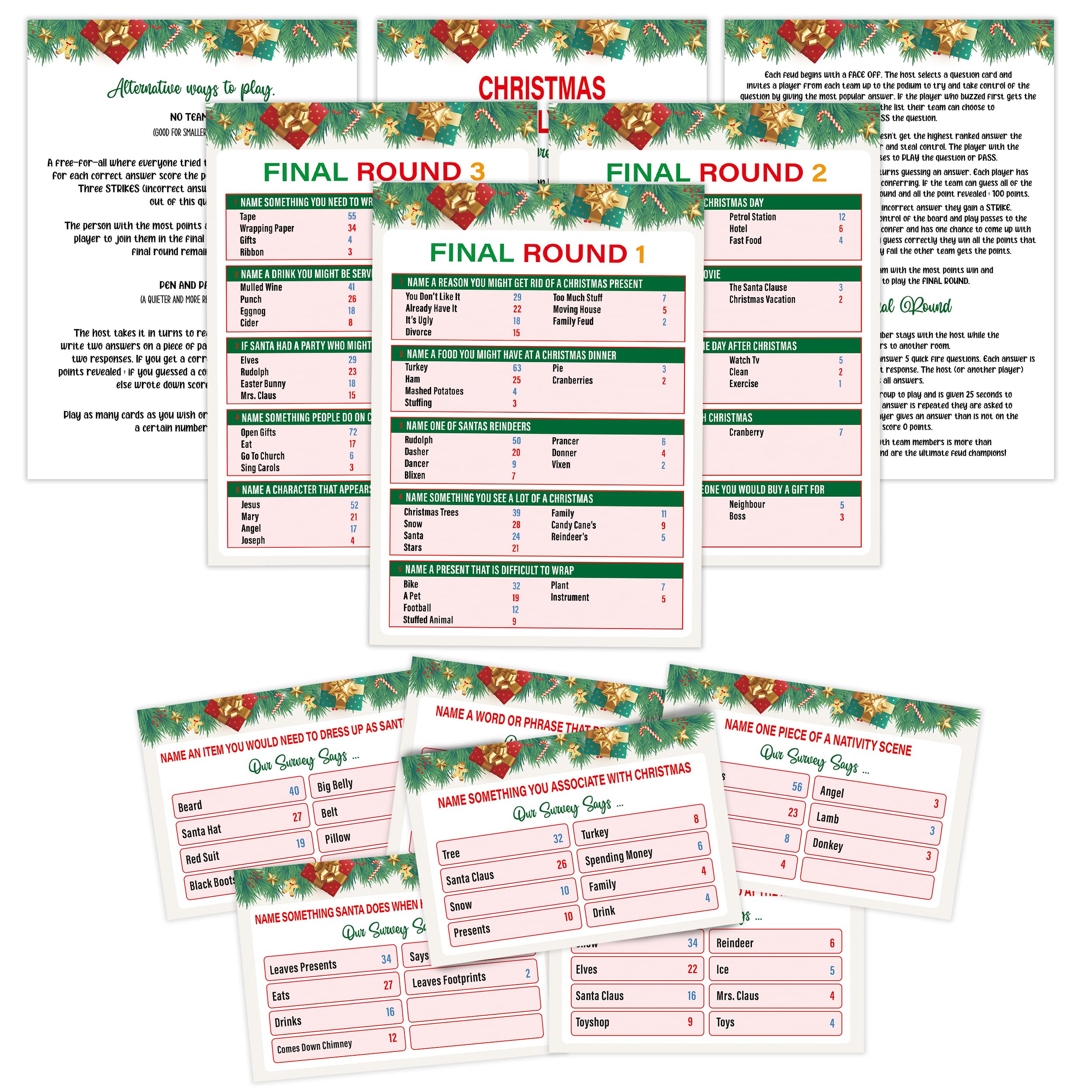 Amazon.com: Christmas Friendly Feud Game Set, Friendly Feud Quiz ...