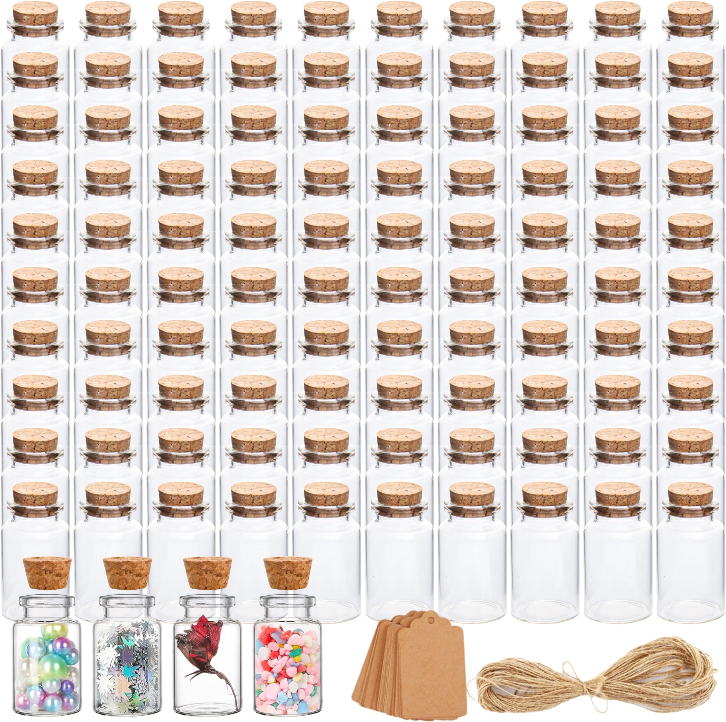 Amazon.com: MaxMau 24pcs Mini Glass Bottles with Cork Stoppers 5ml DIY ...